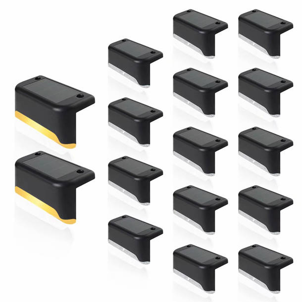 Aptoco Solar Powered Integrated LED Deck Light Pack Outdoor Waterproof ...