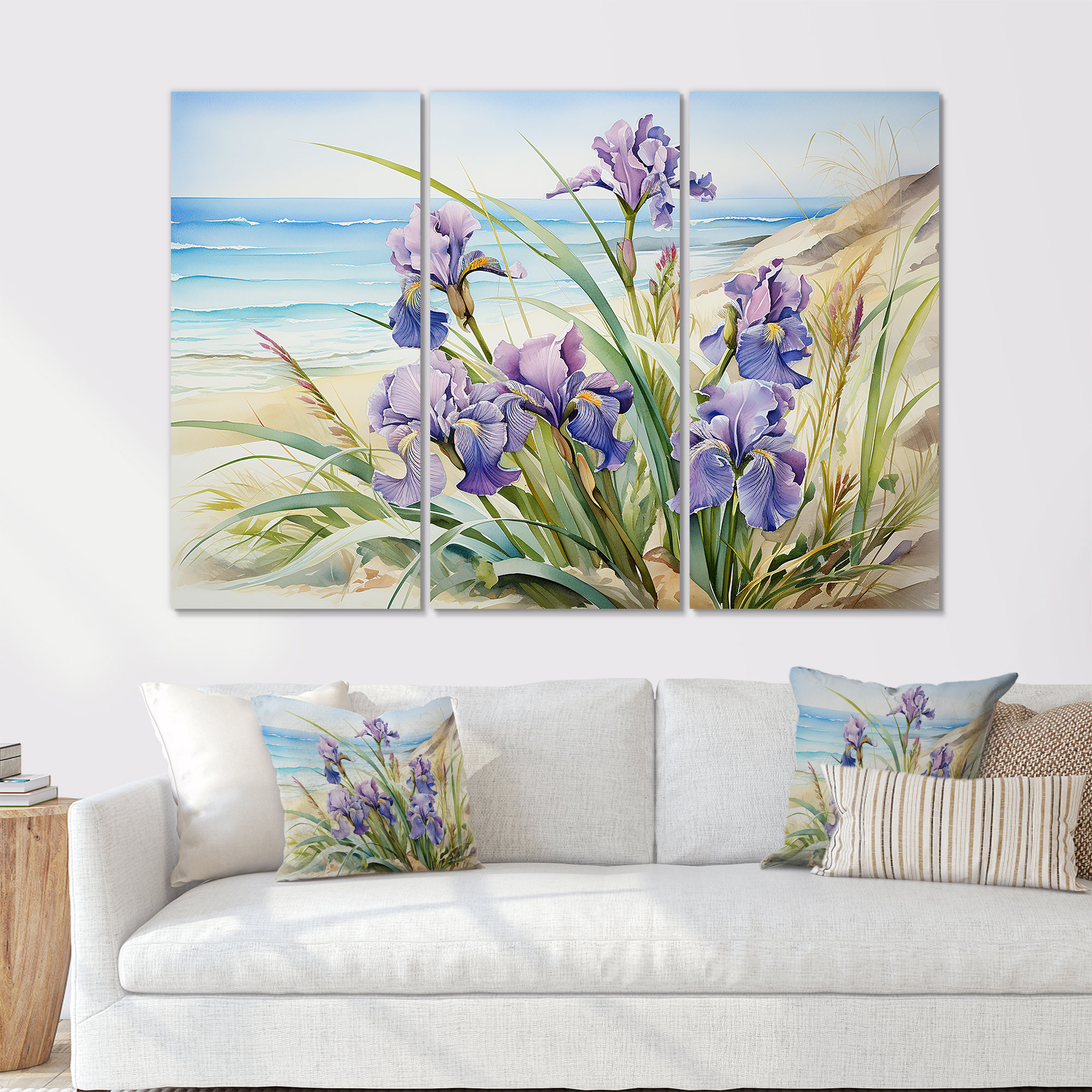 Beachcrest Home™ Purple Irises On The Beach I - Irises Wall Decor Set ...