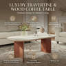 Latitude Run® Oval Travertine Coffee Table, Eco-Friendly Natural Stone ...