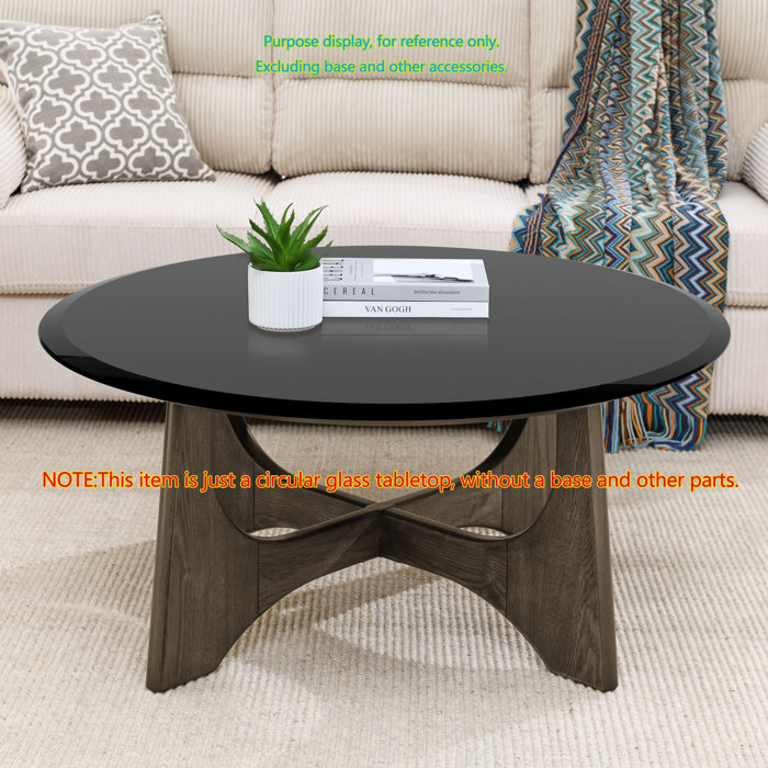 MUNGO Glass Round Beveled Edge Table Top | Wayfair