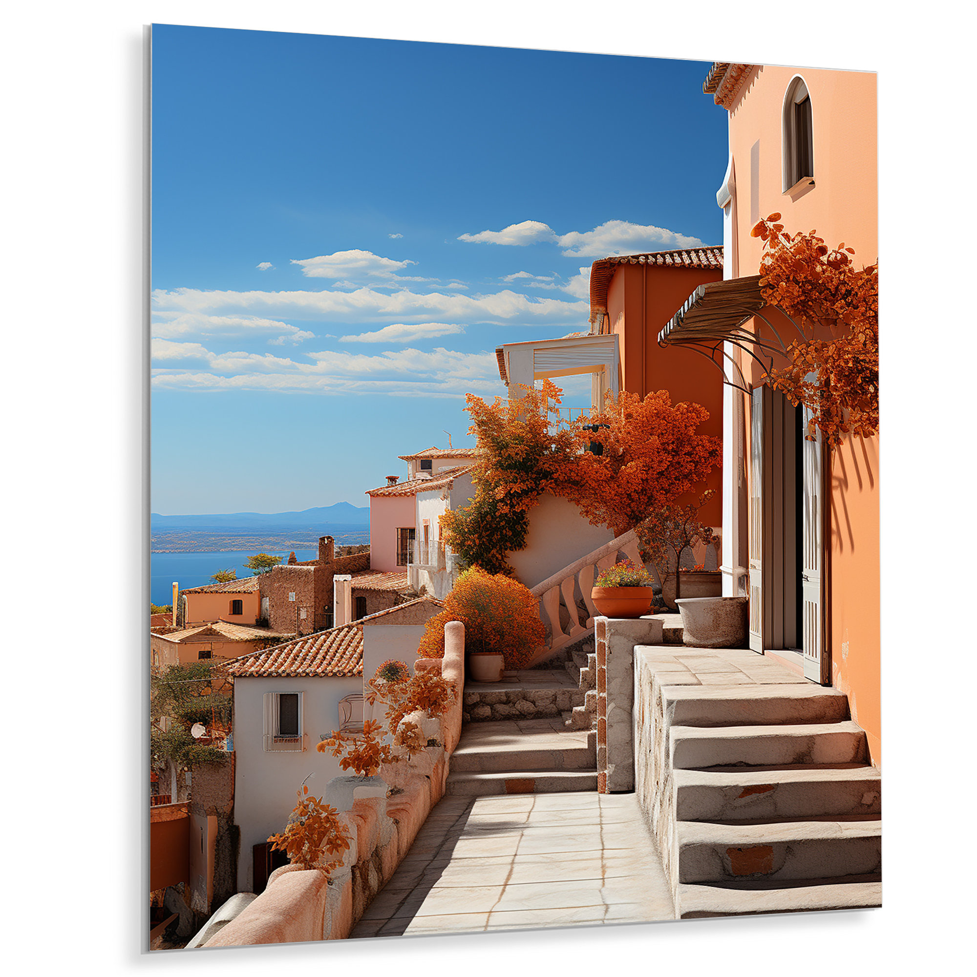 Latitude Run® Italy Terracotta Tones Fontanas VI - Cityscapes Metal ...