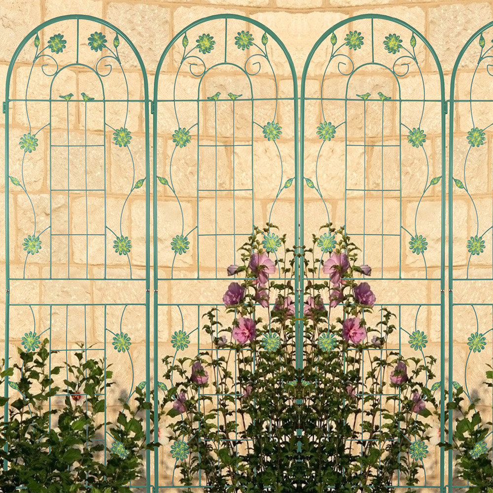 Red Barrel Studio® Jiu Green Trellis for Climbing Garden Plants, Iron Trellises, Rustproof ...