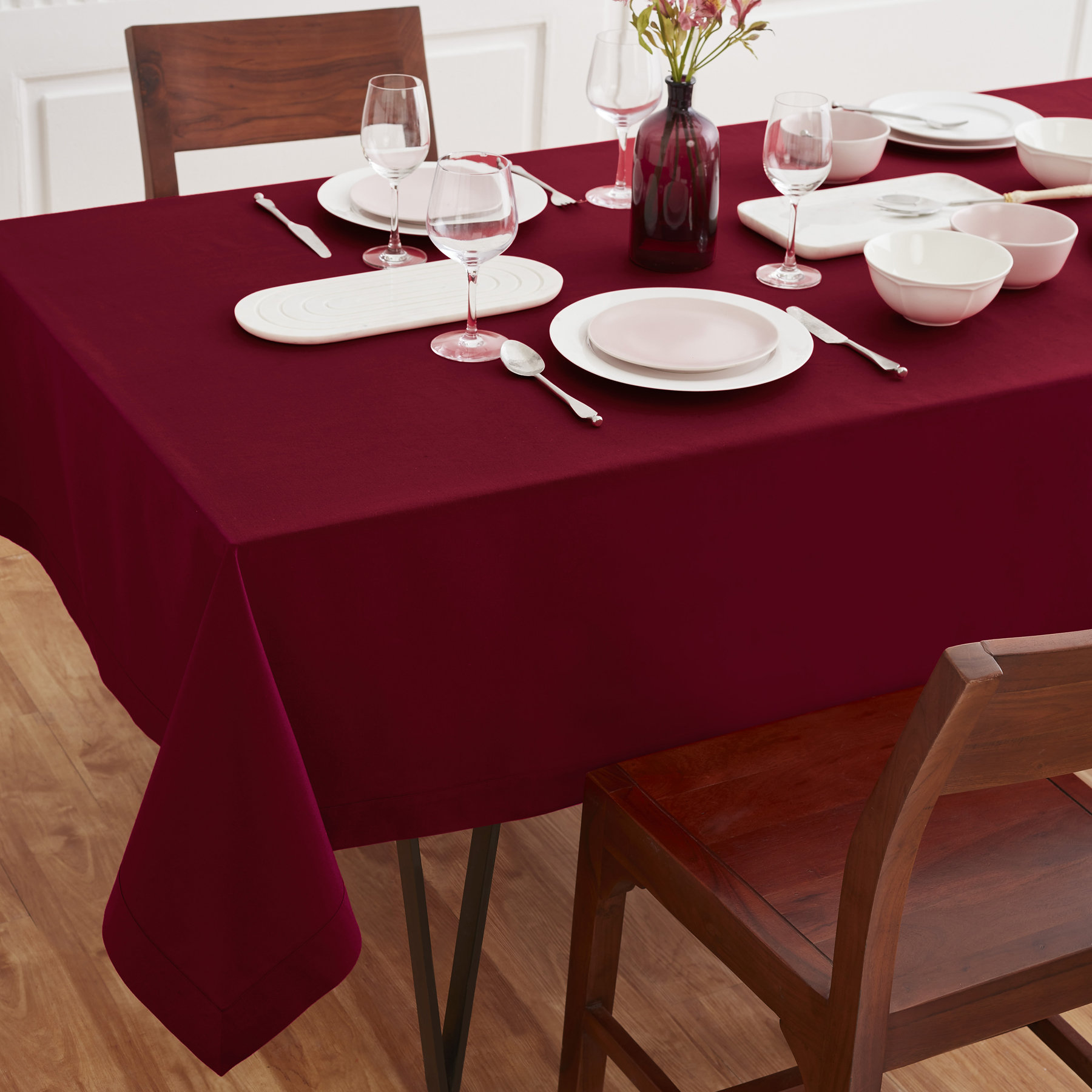 Solino Home Dru Cotton Linen Plain Tablecloth | Wayfair