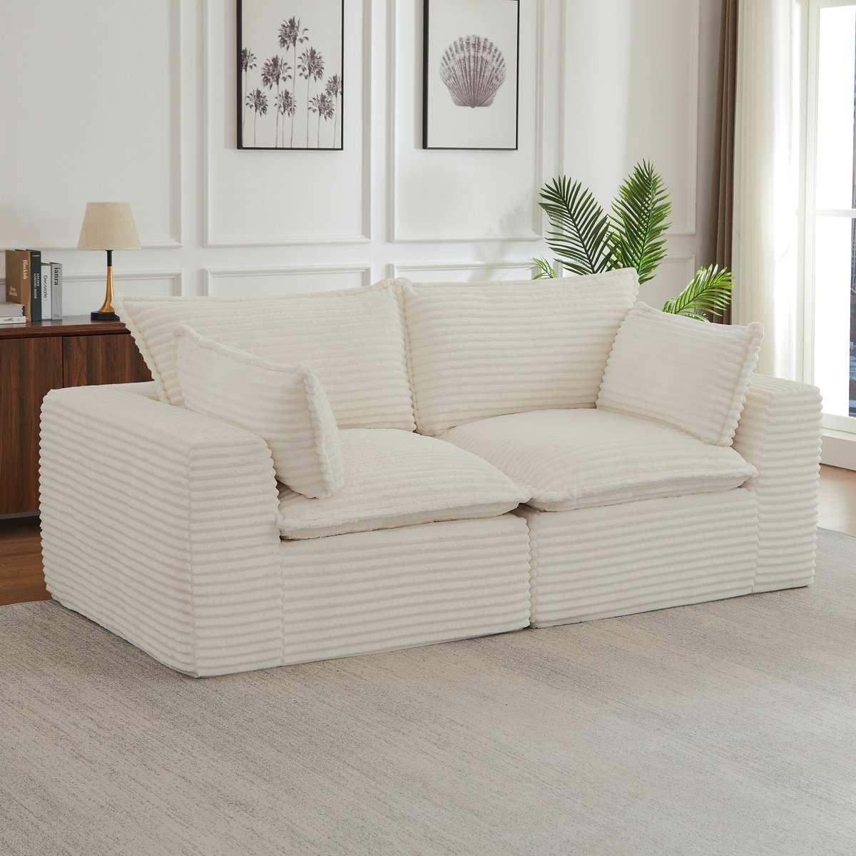 Ebern Designs Loveseat Sofa, Cloud Boneless Couches For Living Room ...