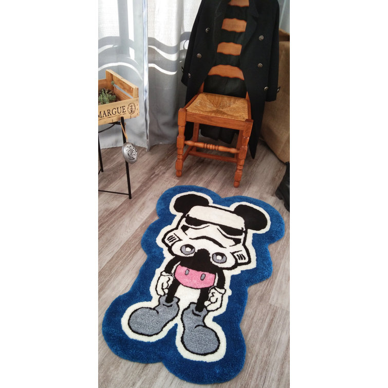 Le MANOIR Hand-Knotted Black/White/Blue Rug | Wayfair.co.uk