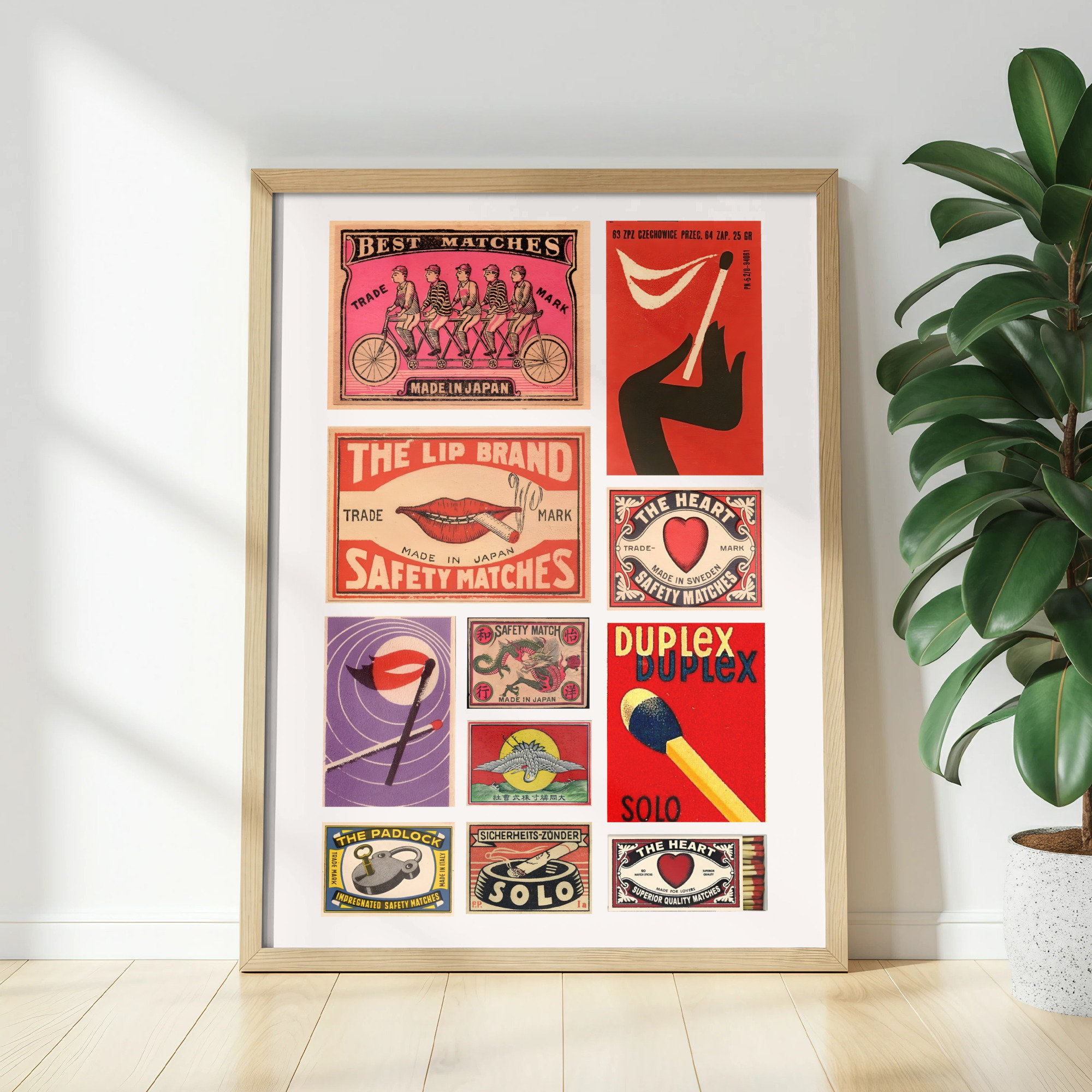 Happy Larry Vintage Matchbox Label Art Print, Retro Wall Art, Matchbox ...