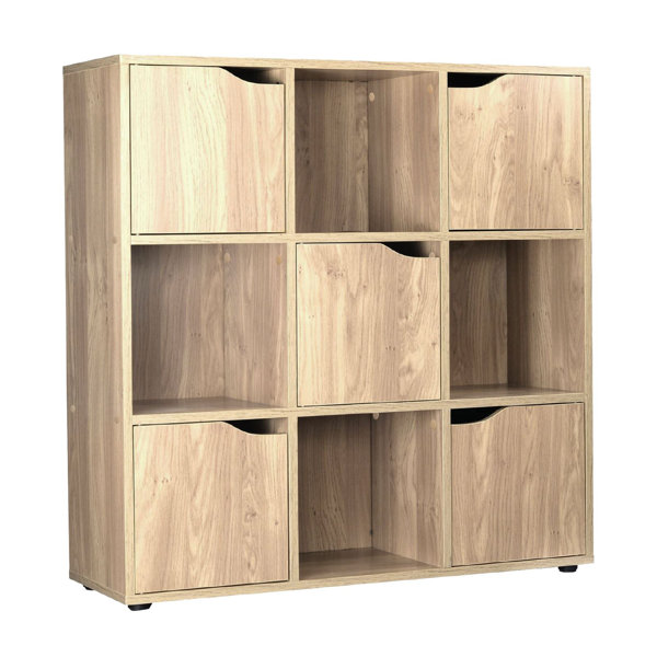 Gracie Oaks 9 Cube 5 Door Oak Storage Unit- Oak | Wayfair.co.uk