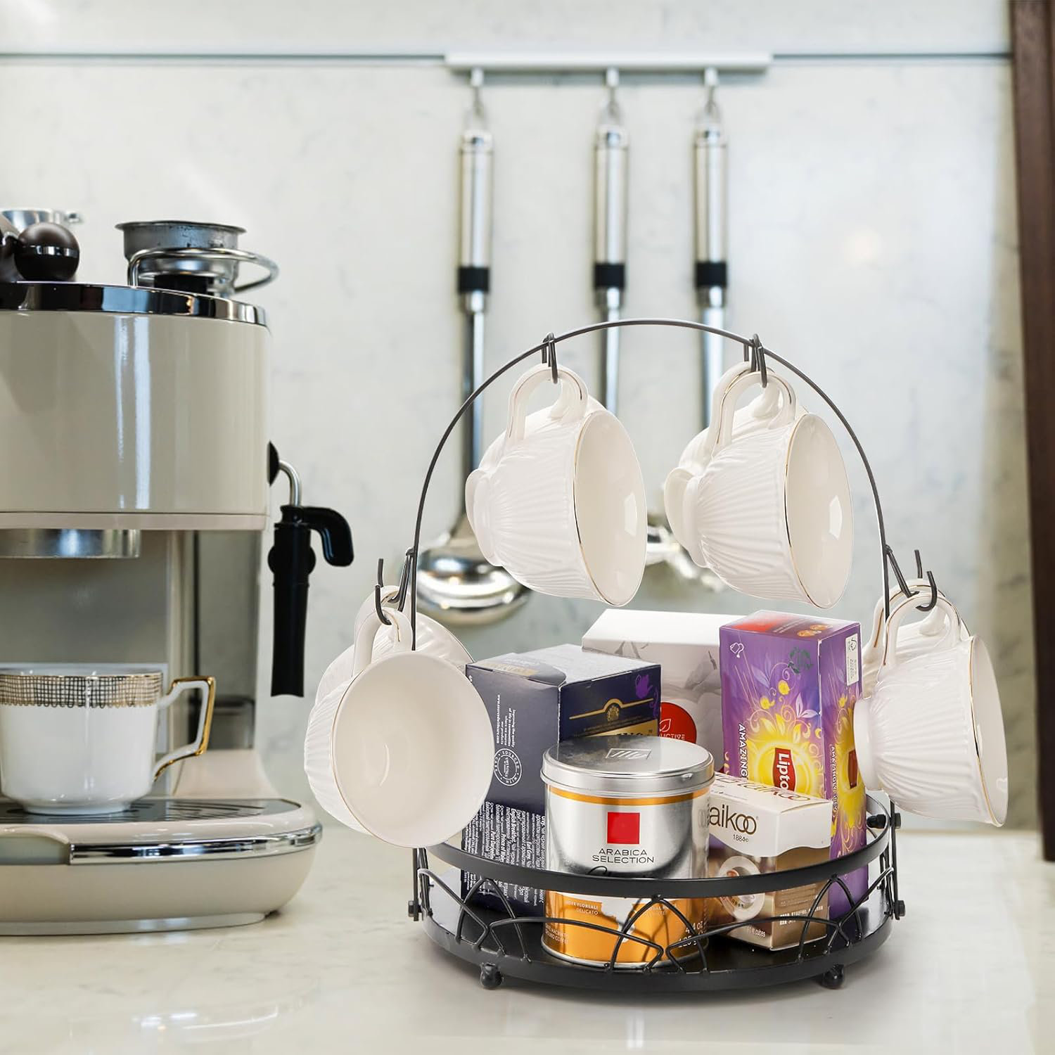 Mint Pantry Coffee Mug Holder, 8 Hooks Metal Coffee Cup Holder, Large ...