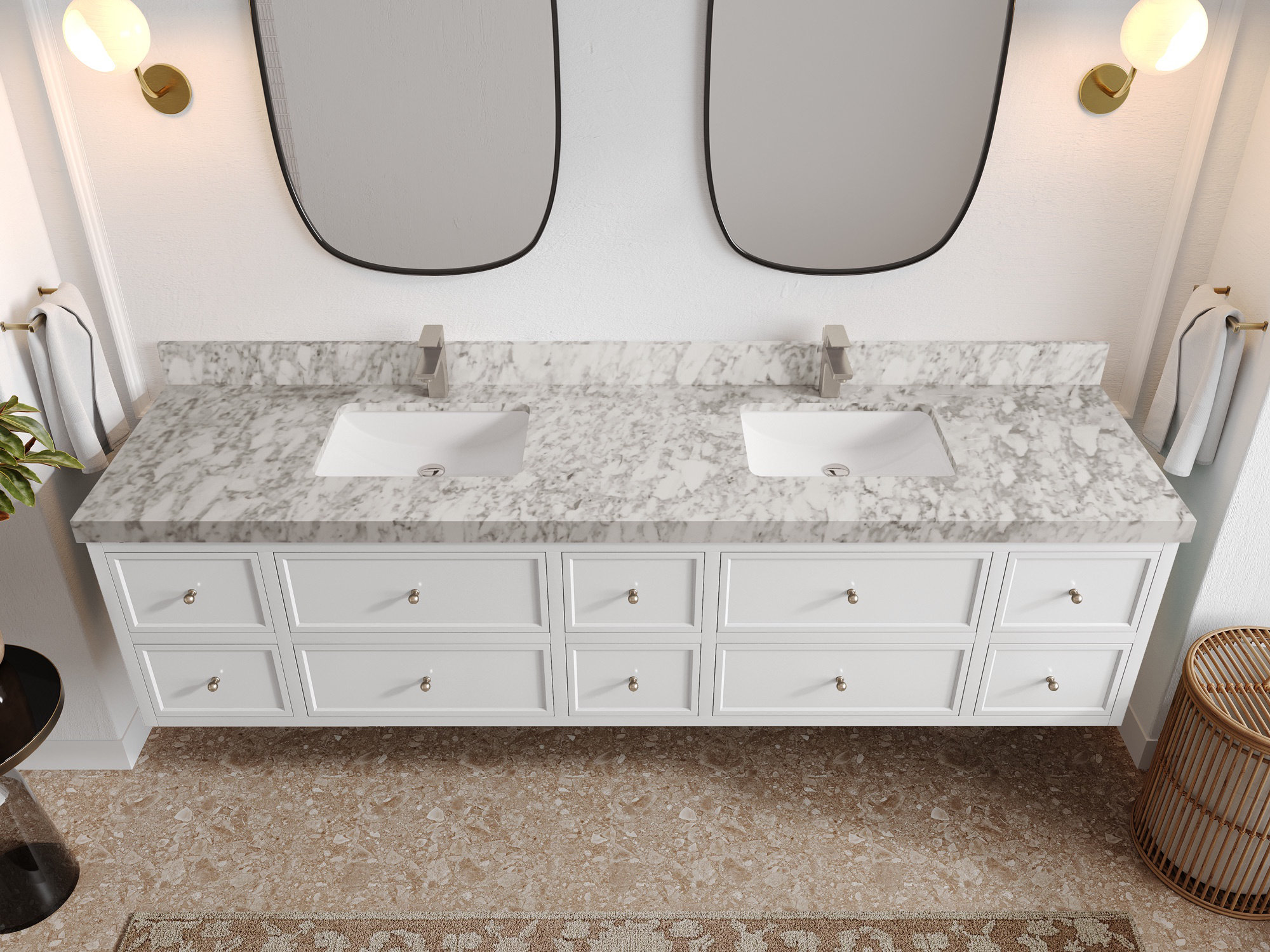 Willow Collections Roswell Floating 84'' Double Bathroom Vanity with ...