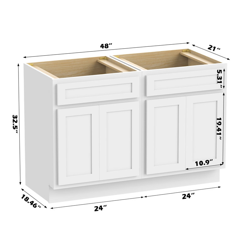 Home Beyond 48" Double Bathroom Vanity Base Only | Wayfair