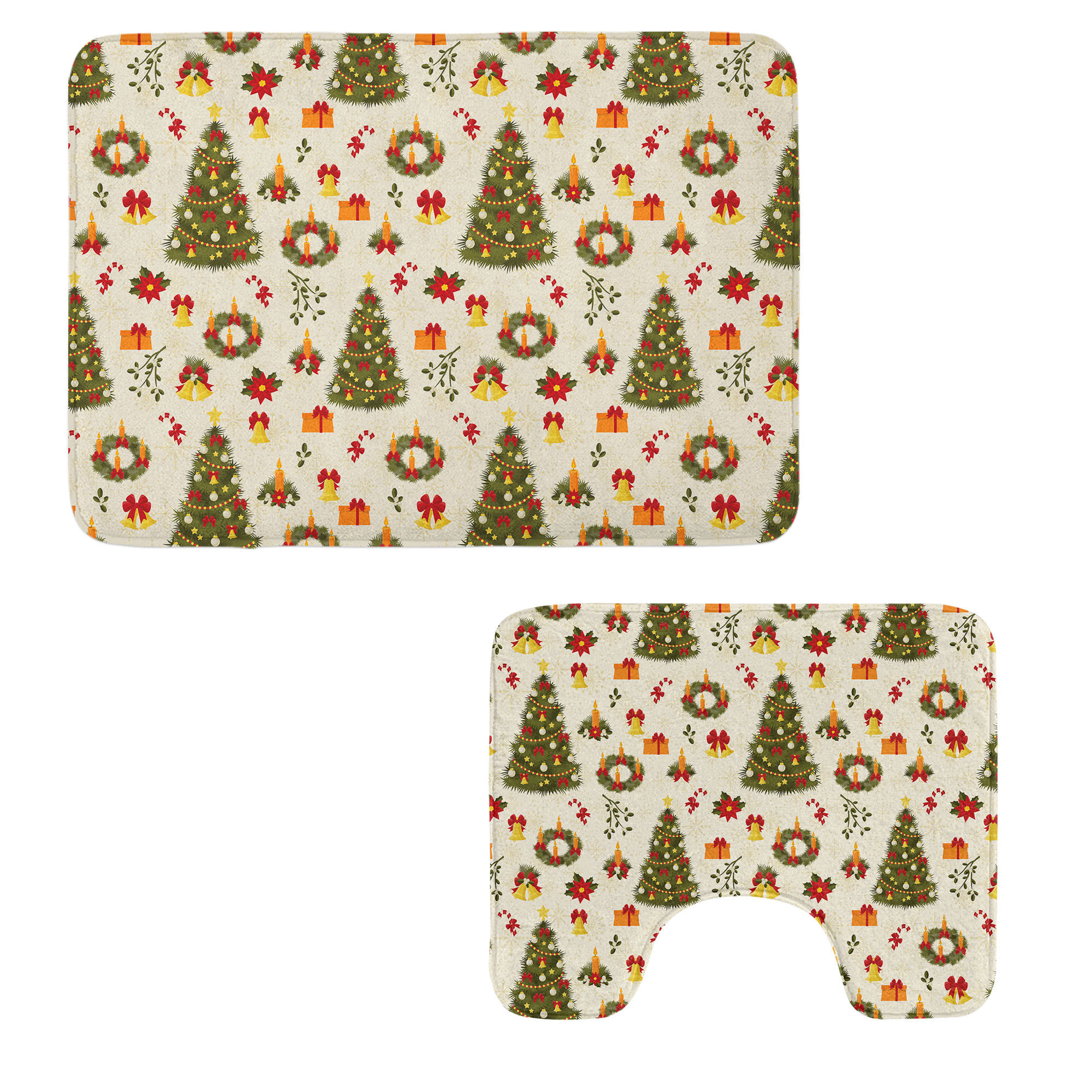Ophelia & Co. Christmas Bathroom Rug Set 2 Pieces Rectangle & Contour ...