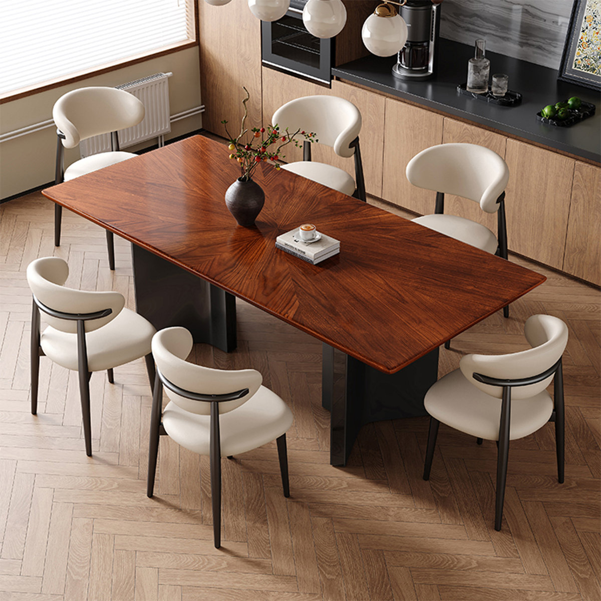 Oaklawn Tools 6 - Person Nut-brown+Gun-grey Rectangular Solid Wood ...