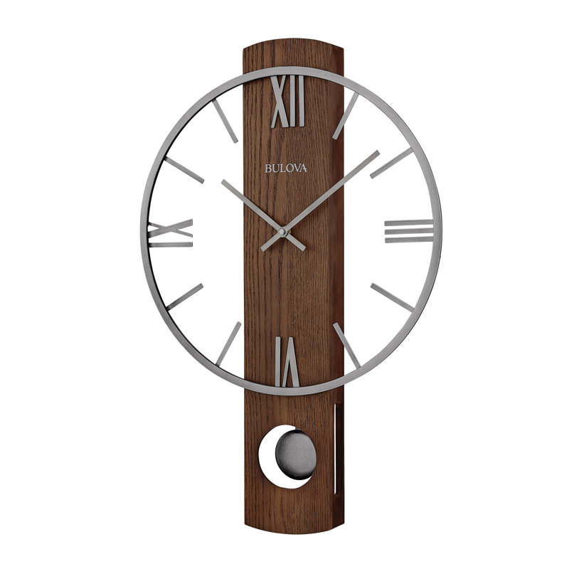 Bulova Solid + Manufactured Wood Wall Clock | Wayfair