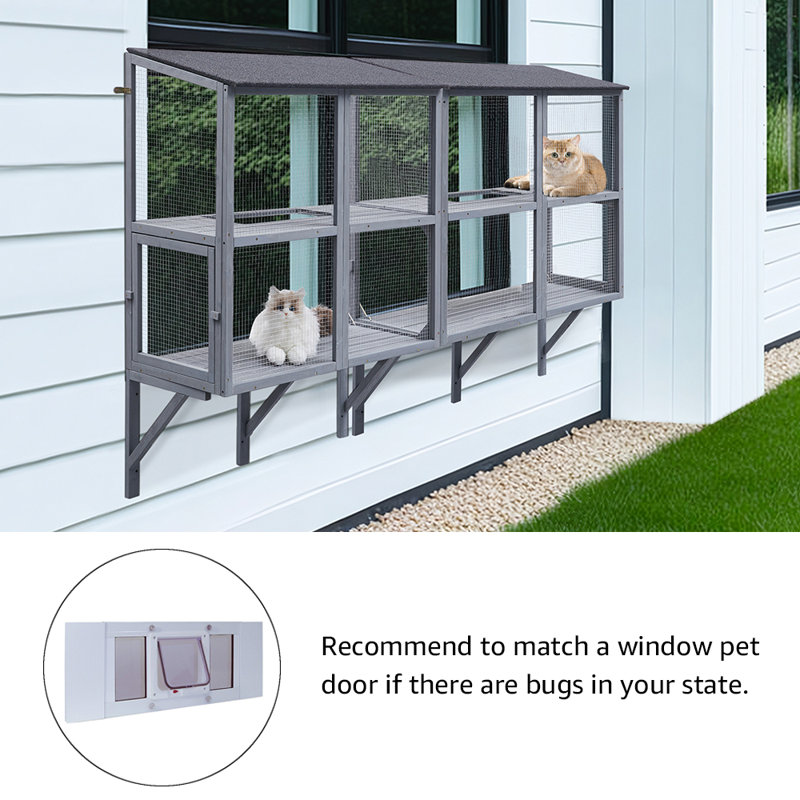 Archie & Oscar™ 2 Tiers Window Box Enclosure For Multiple Indoor Cats ...