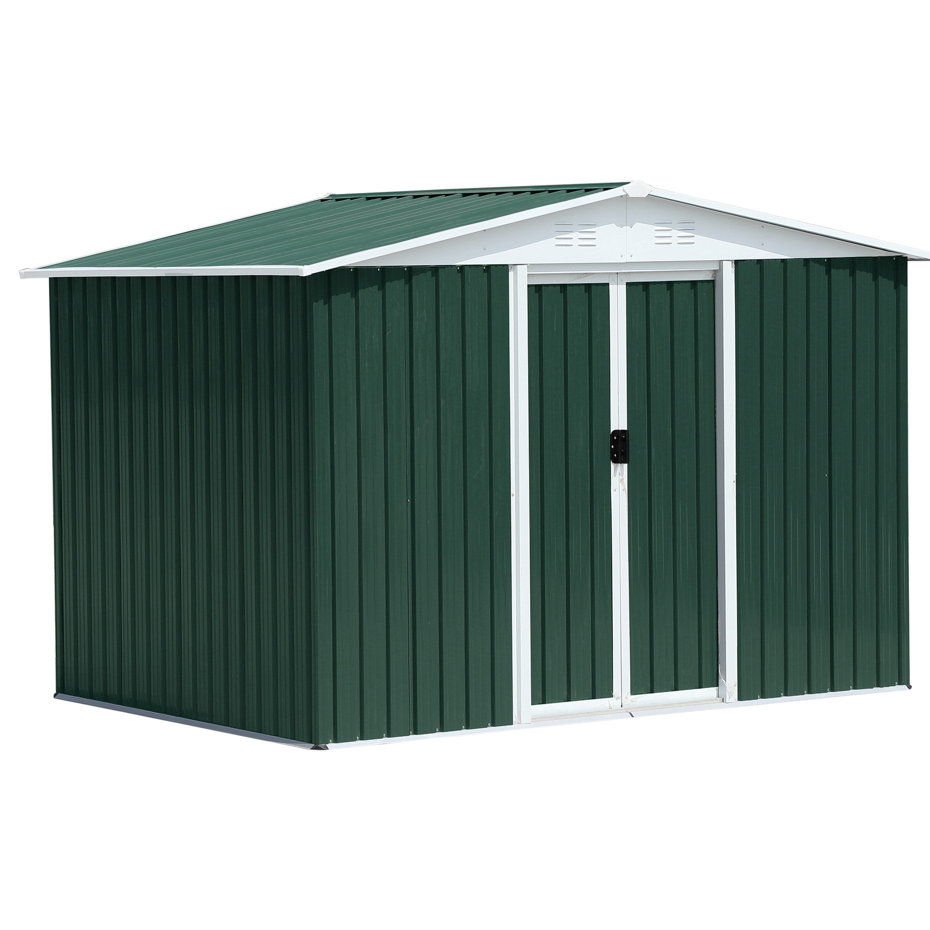 Wovilo 8ft X 6ft Metal Outdoor Storage House, , Galvanized Steel ...