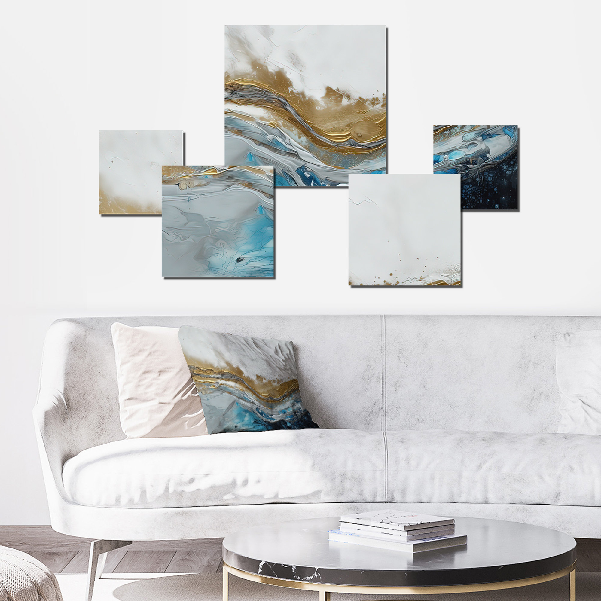 Orren Ellis Grey Gold Modern Abstract Contemporary IV - Abstract Marble ...