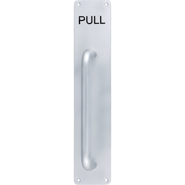 Symple Stuff Amarey Face Fix Pull Handle On Plate, Engraved "Pull ...