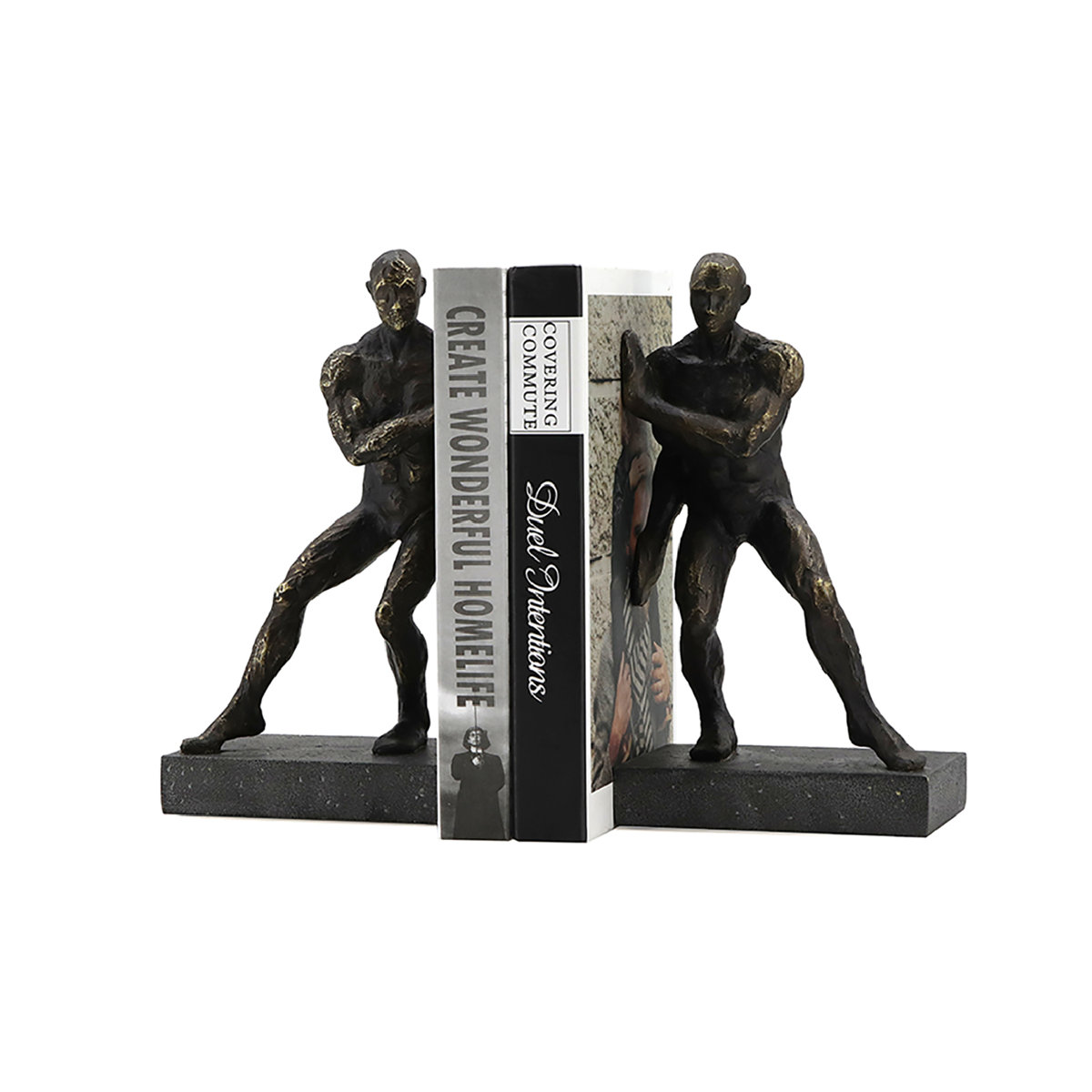 Zentique Pushing Men Bookends | Perigold