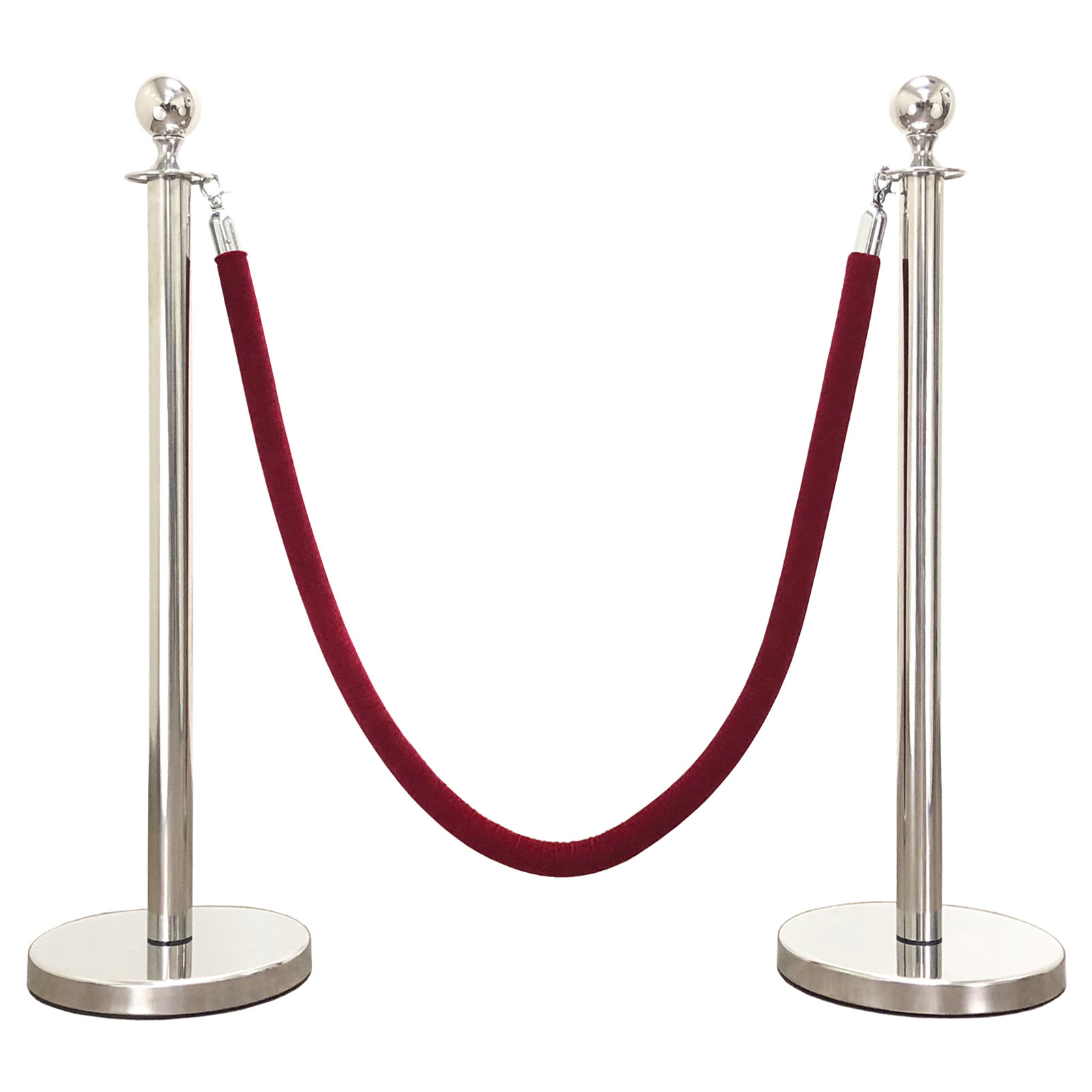 VIP Crowd Control Rope Stanchion (2 Mirror Crown Top/Flat Base + 6 ...