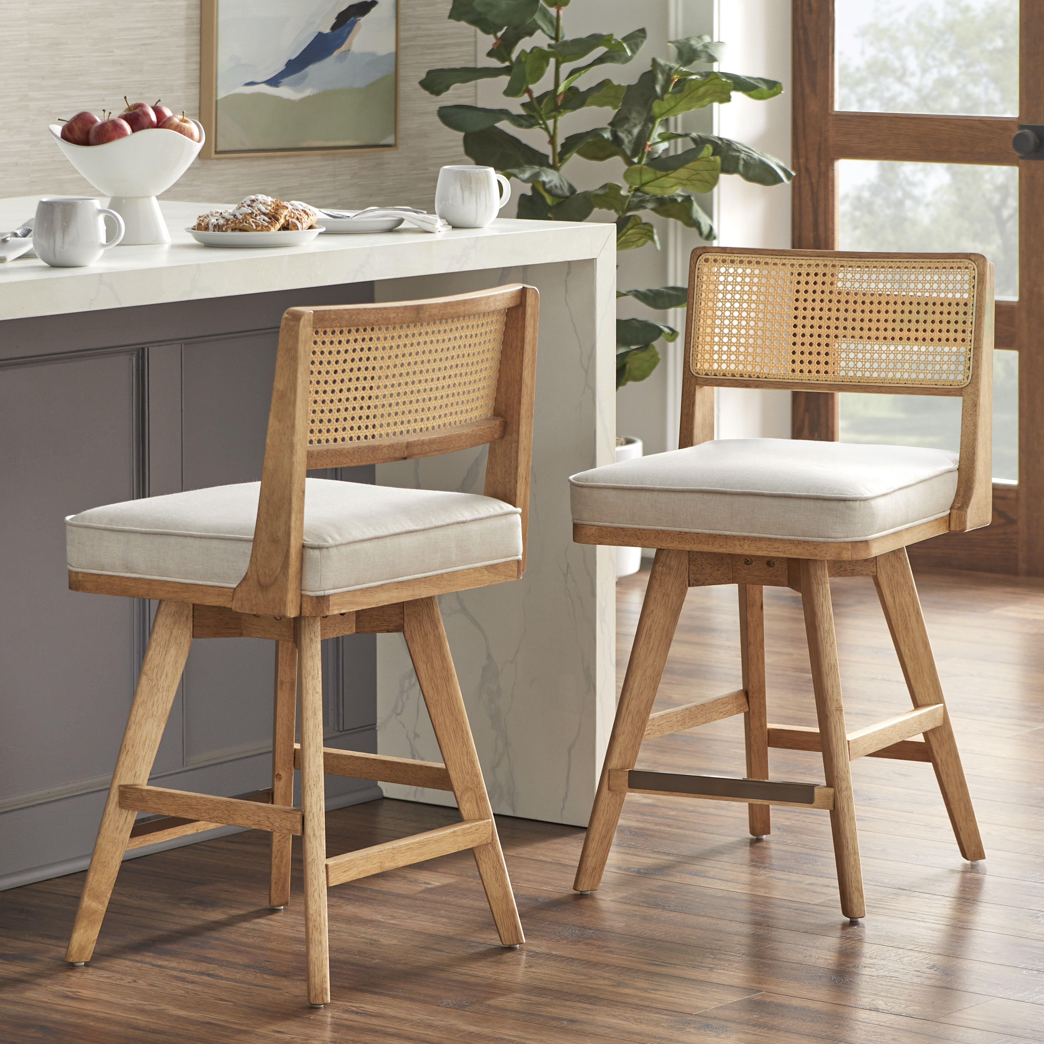 Bay Isle Home™ 24" Serene Bar Stool (Set of 2) | Wayfair