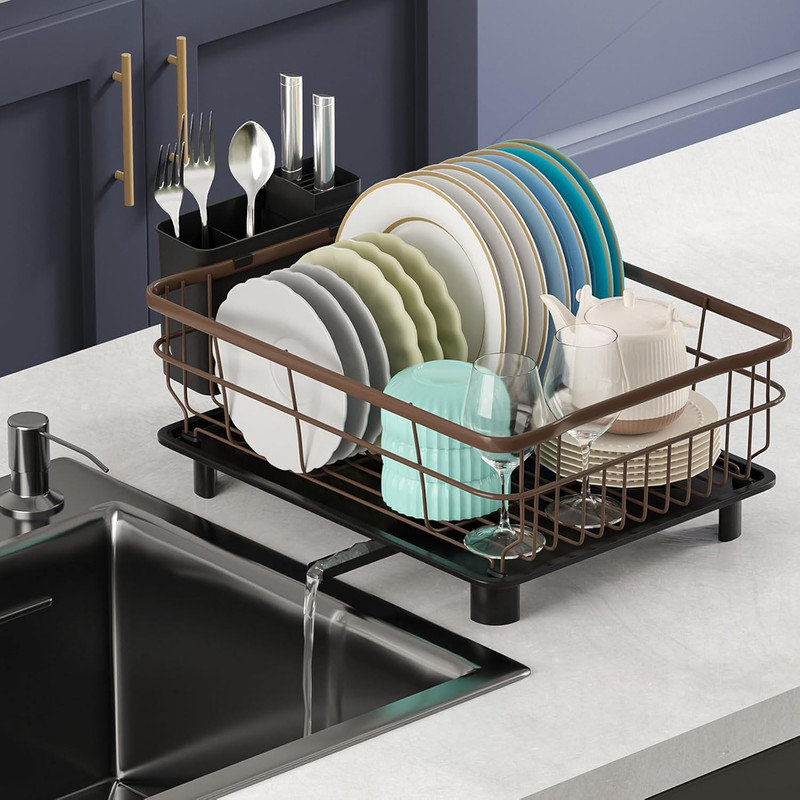 Fabhob Dish Drying Rack with Drainboard Dish Drainers for Kitchen ...