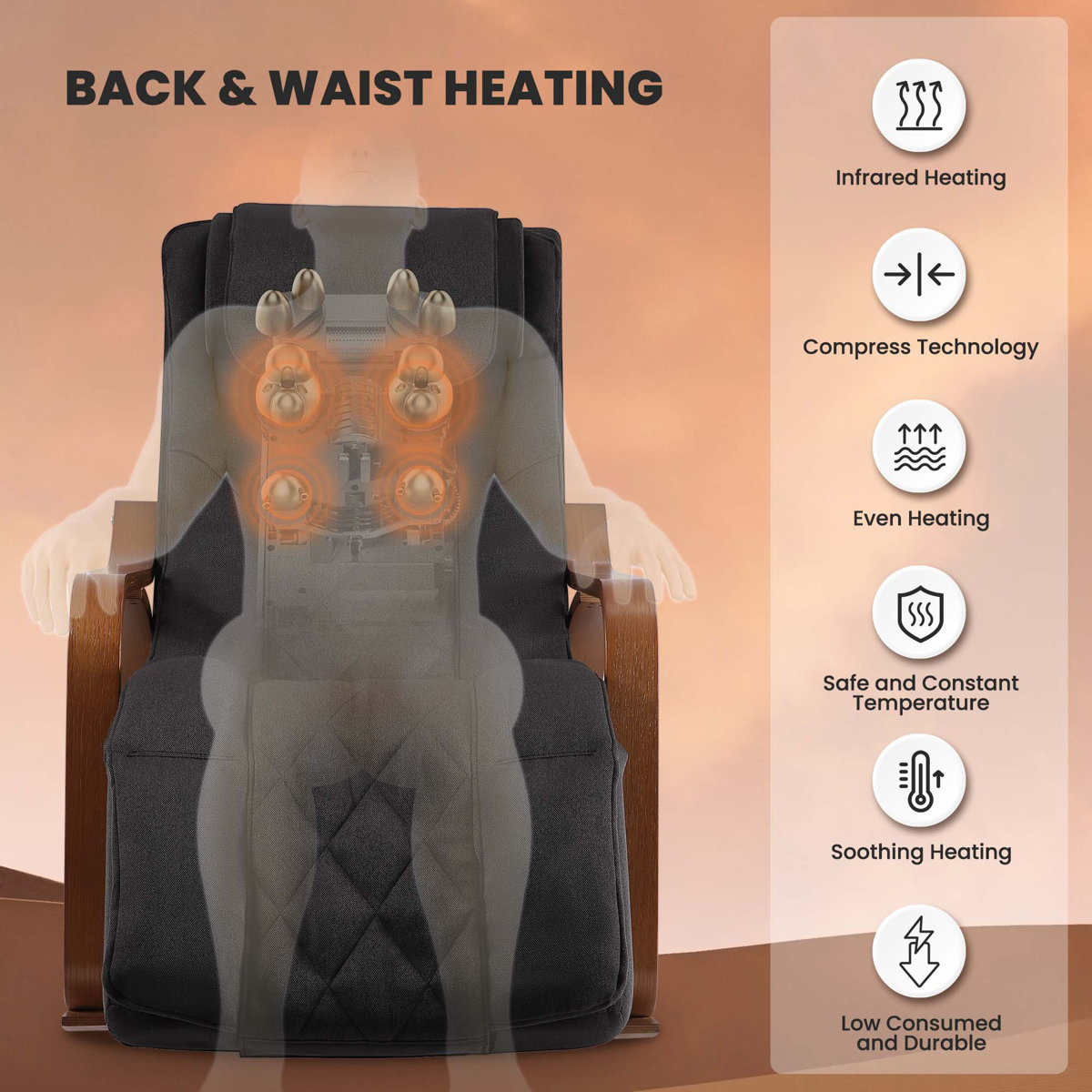 Isabelle & Max™ Alce 2-In-1 Shiatsu Back Massager and Rocking Chair ...