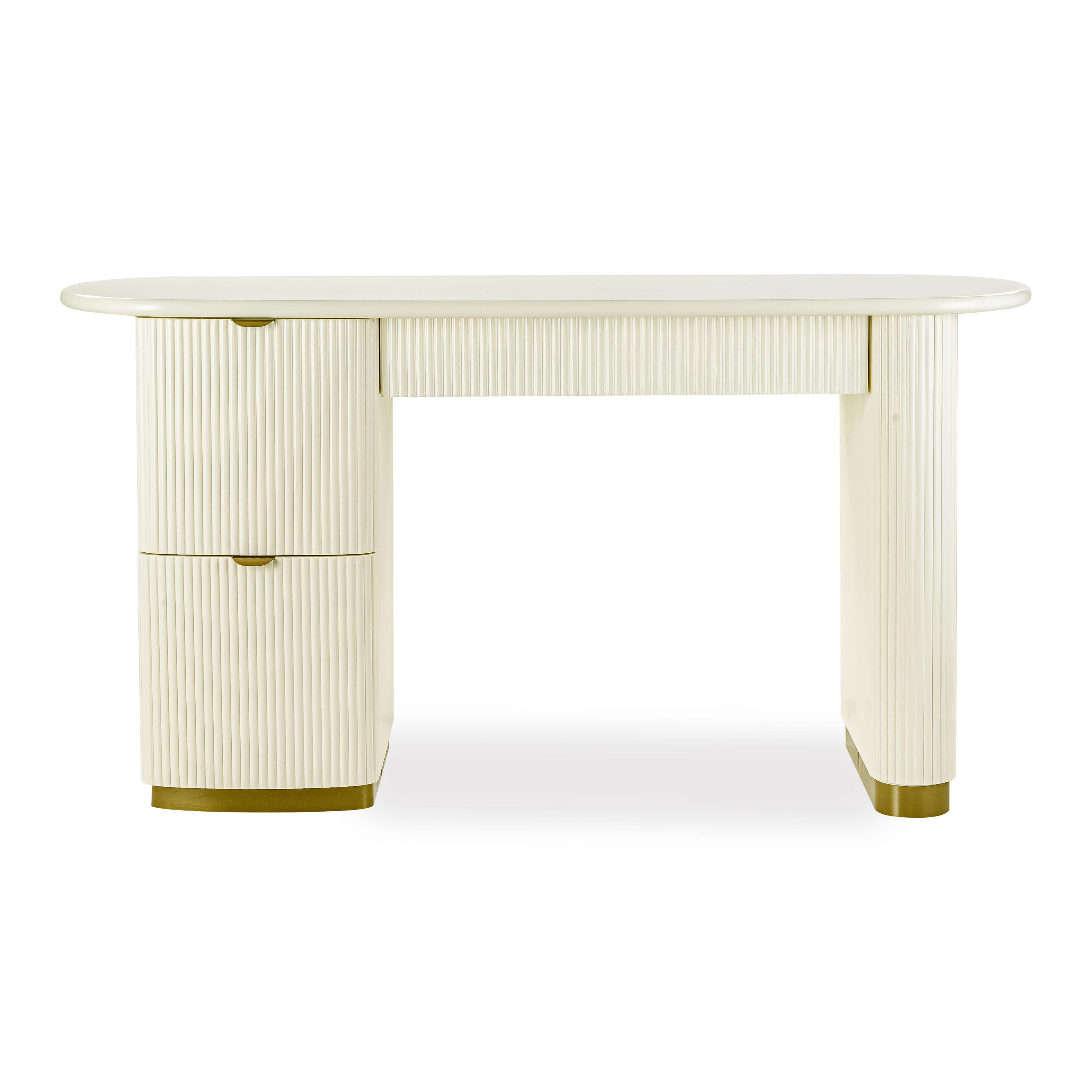 Mercer41 Francesca Cream 3-Drawer Desk - Wayfair Canada