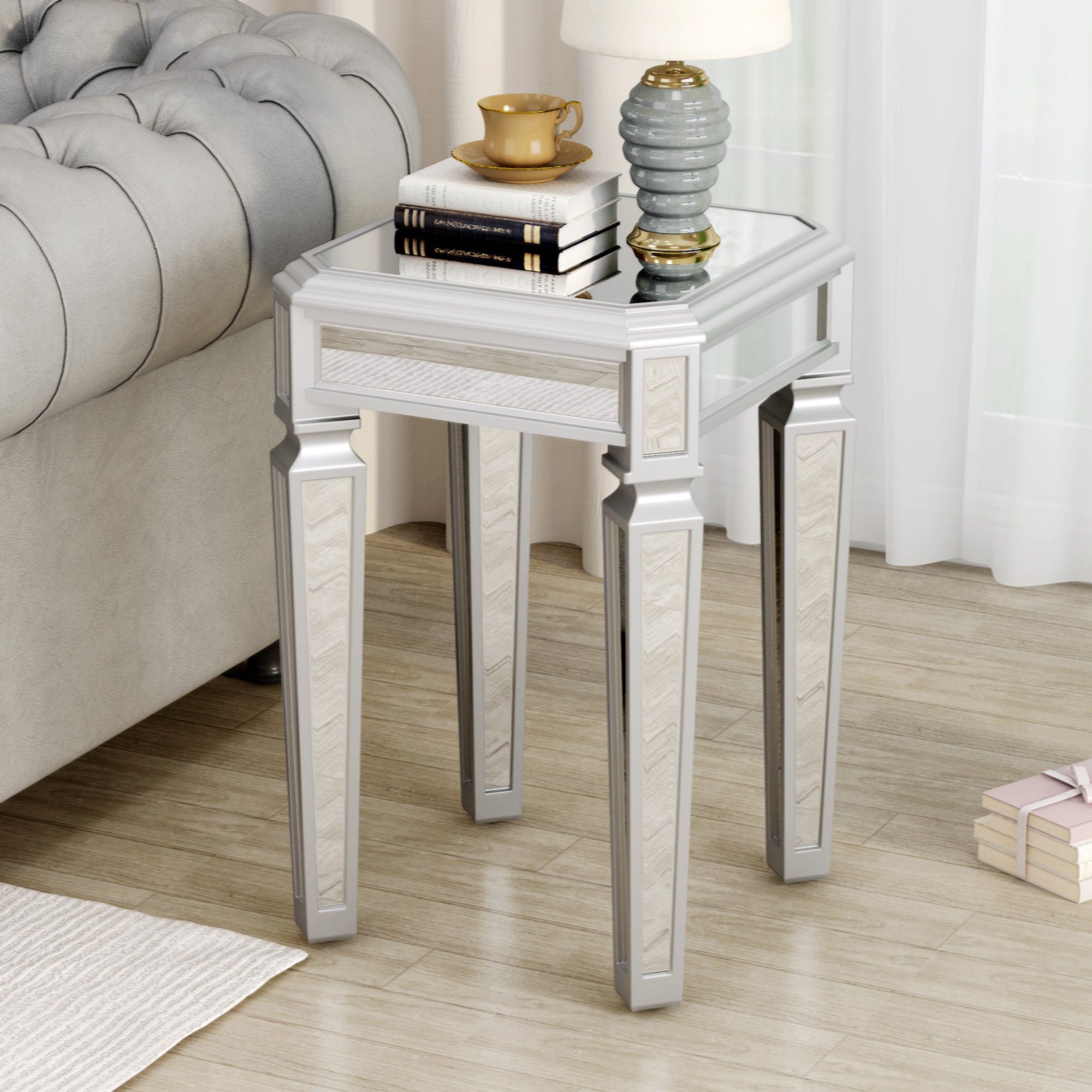 Ivy Bronx Mirrored End Table - Wayfair Canada