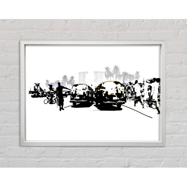 Bright Star Boy Street Racers - Single Picture Frame Print on Canvas ...