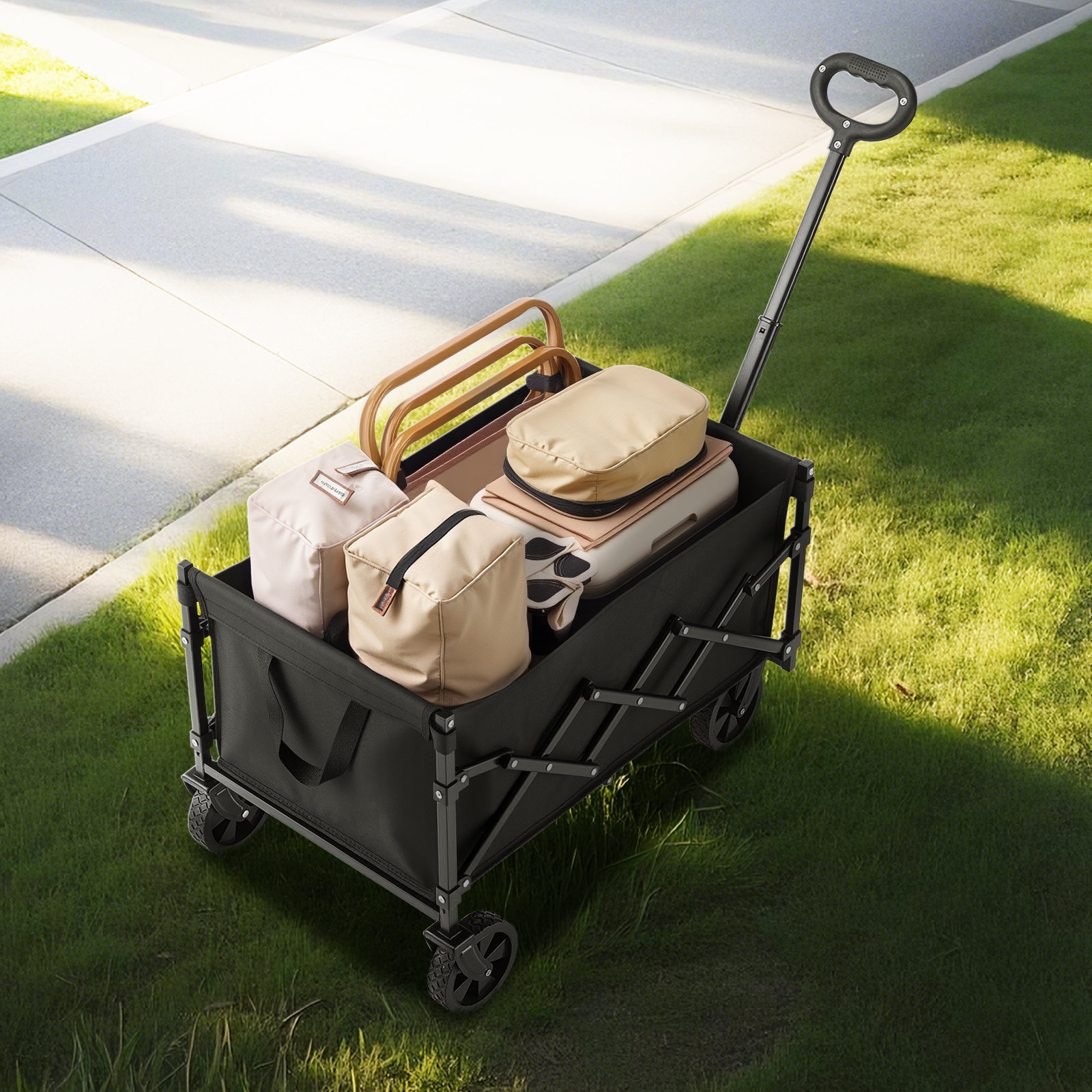 Stellweilan Tessberg Collapsible Folding Wagon with Wheels, Wagons ...
