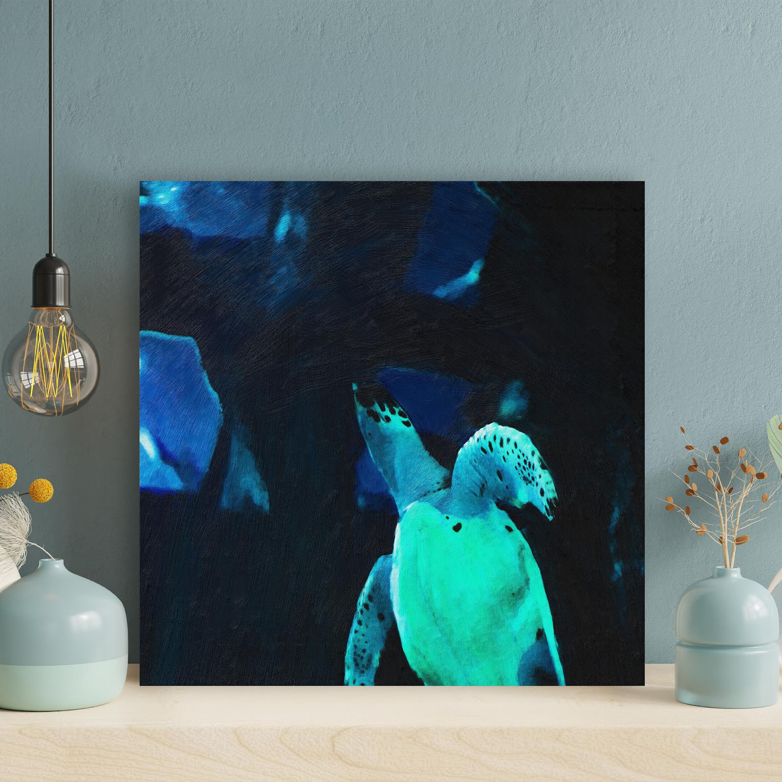 Bayou Breeze Grey Turtle - 1 Piece Square Graphic Art Print On Wrapped ...