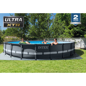 Intex Ultra XTR Frame Round Above Ground Outdoor Swimming Pool Set ...