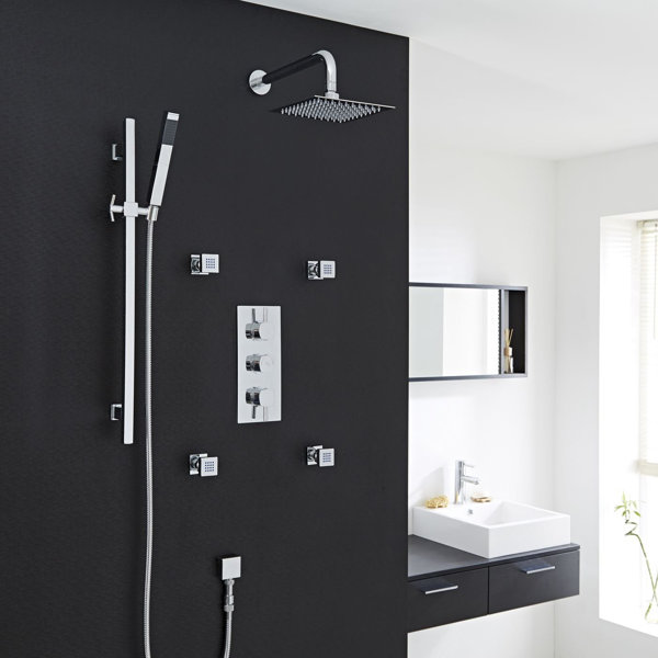 Juno Showers Dual-Function Stainless Steel Shower Panel with Rainfall ...