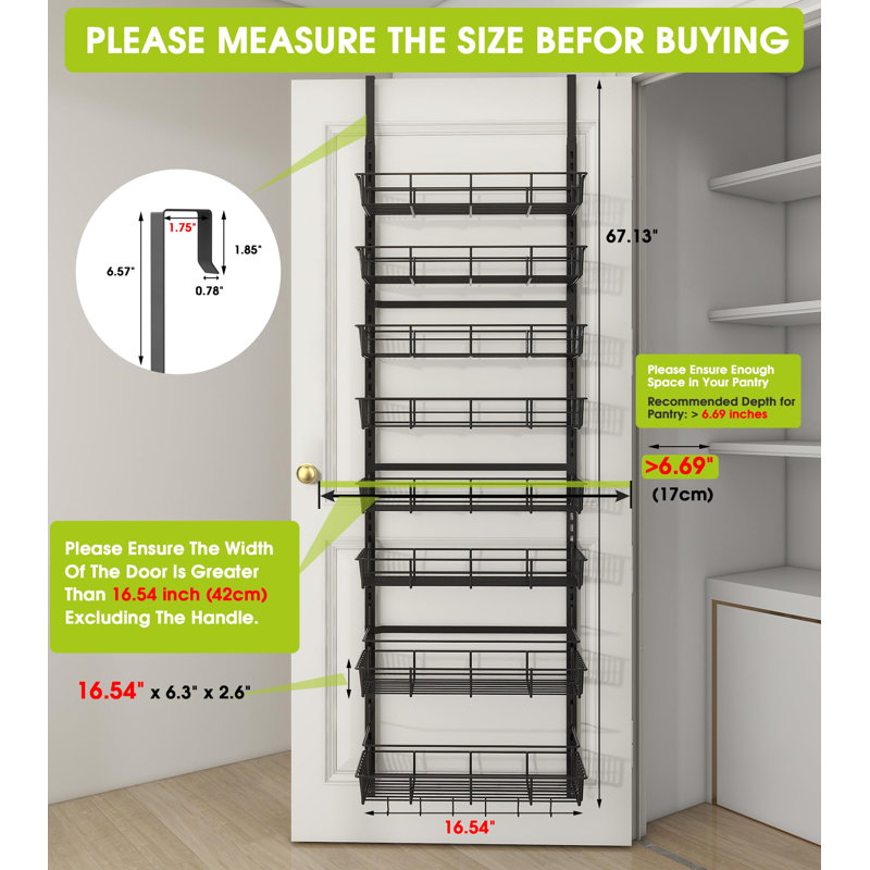 Rebrilliant Over The Door Pantry Organizer, Wall Mount Spice Rack ...