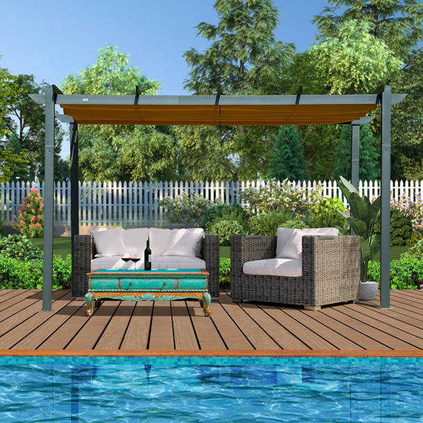 IDM Worldwide 74'' W D Woven Acrylic Cover Retractable Window Awning ...