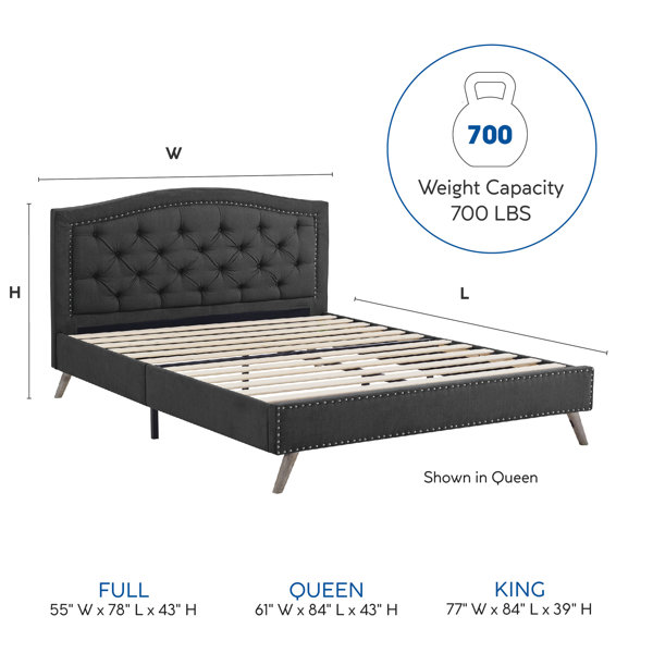 House of Hampton® Applewhite Upholstered Bed & Reviews | Wayfair