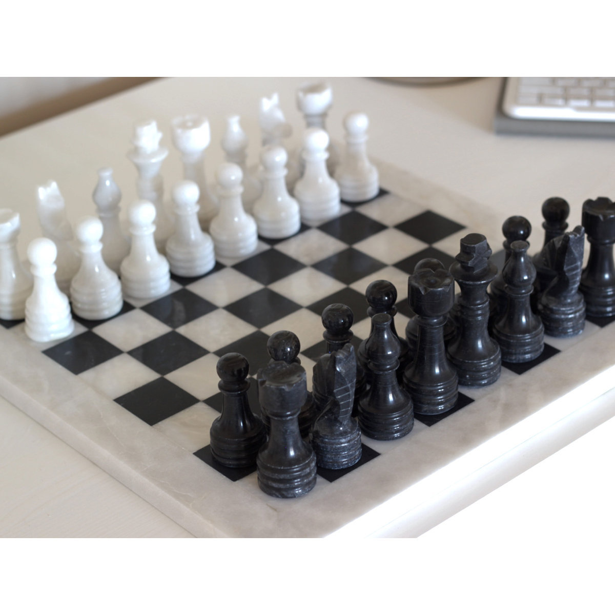 Marble Cultures Premium Chess Set - 12 Inch Marble Chess Set with ...