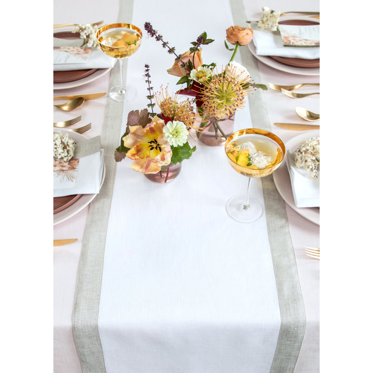 Solino Home Festive Edge Linen Table Runner | Wayfair
