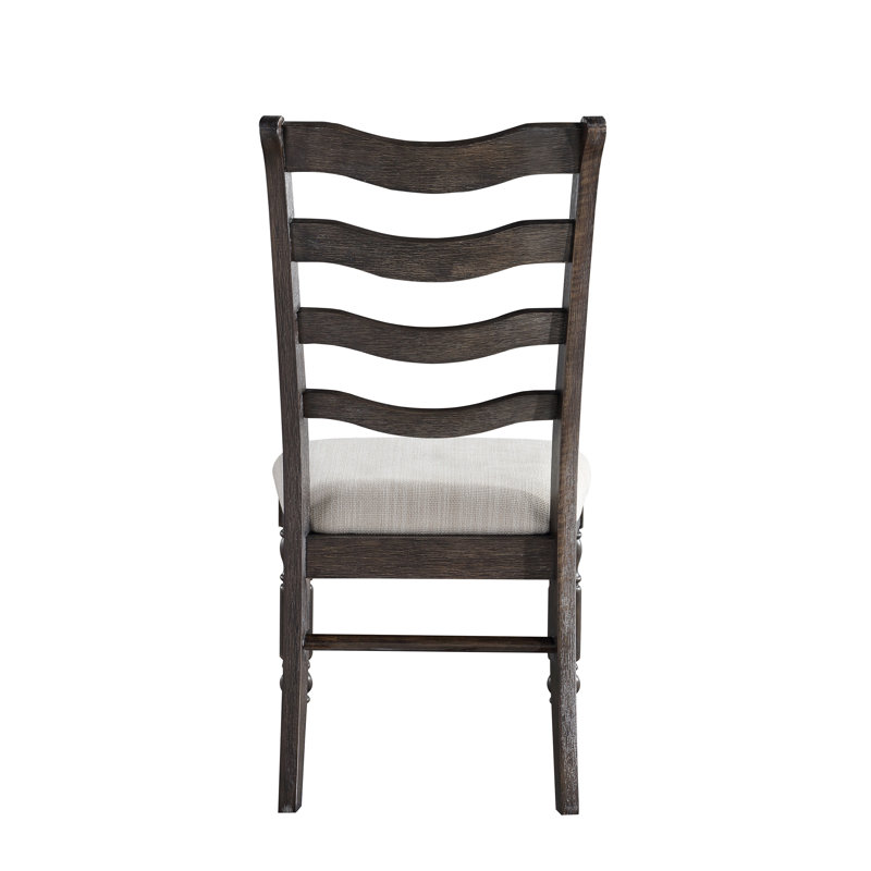 Darby Home Co Menchen Solid Wood Ladder Back Side Chair in Black ...