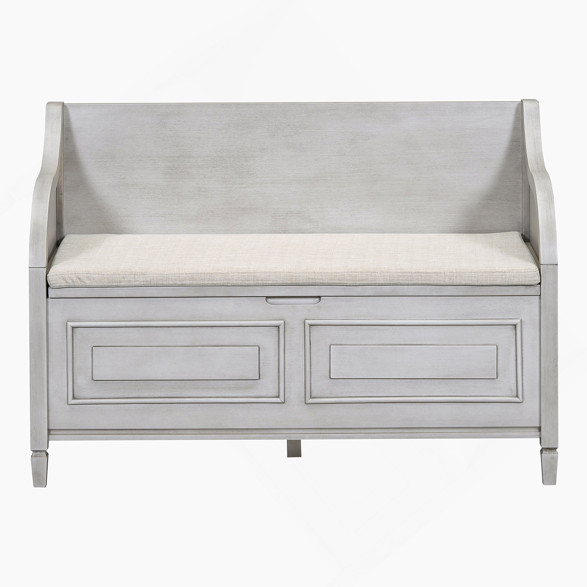 Lark Manor™ Rustic Multifunctional Storage Bench (Antique Navy+Beige ...