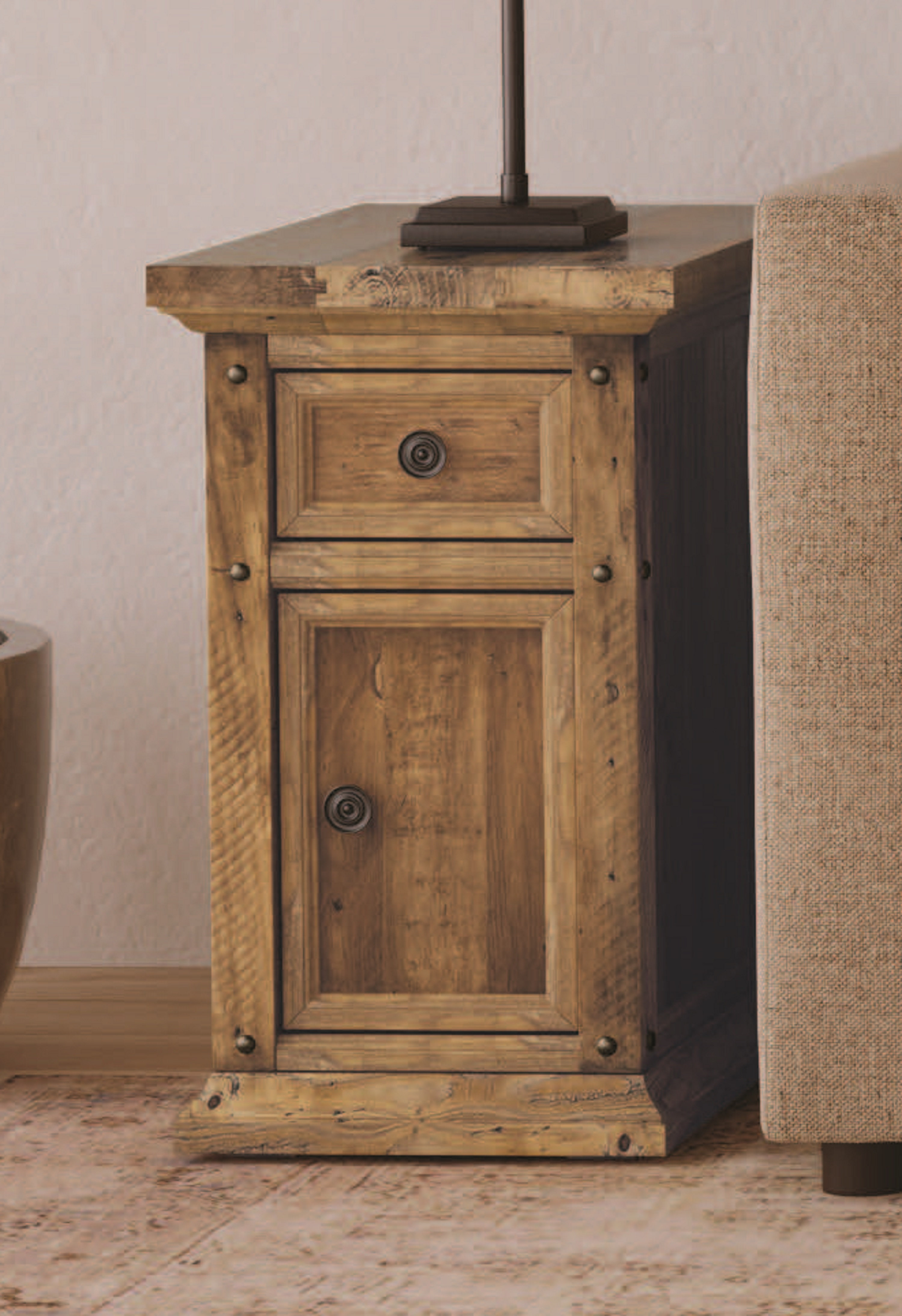 Millwood Pines Eralynn Reclaimed Wood Chairside Cabinet | Wayfair