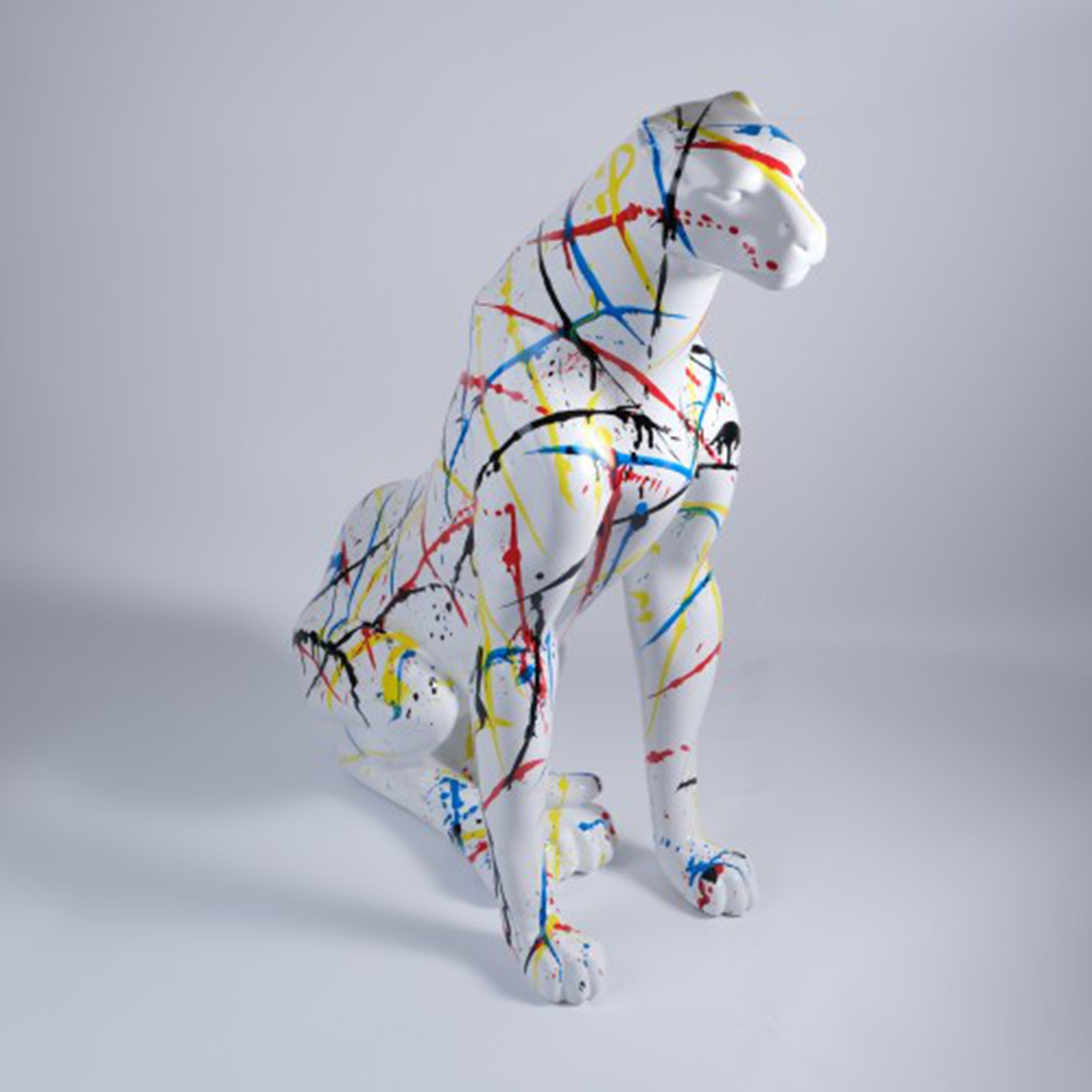 Orren Ellis Large Modern Resin Leopard Sculpture - 31.5" High, Eye ...