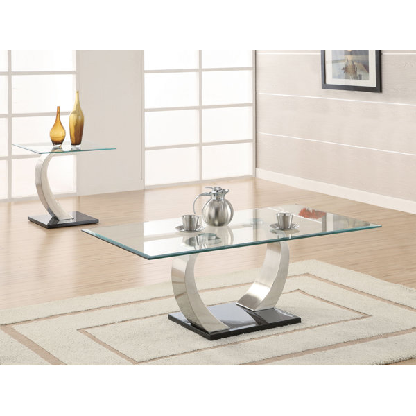 Brayden Studio® Pruitt 2-Piece Coffee And End Table Set Satin Silver ...