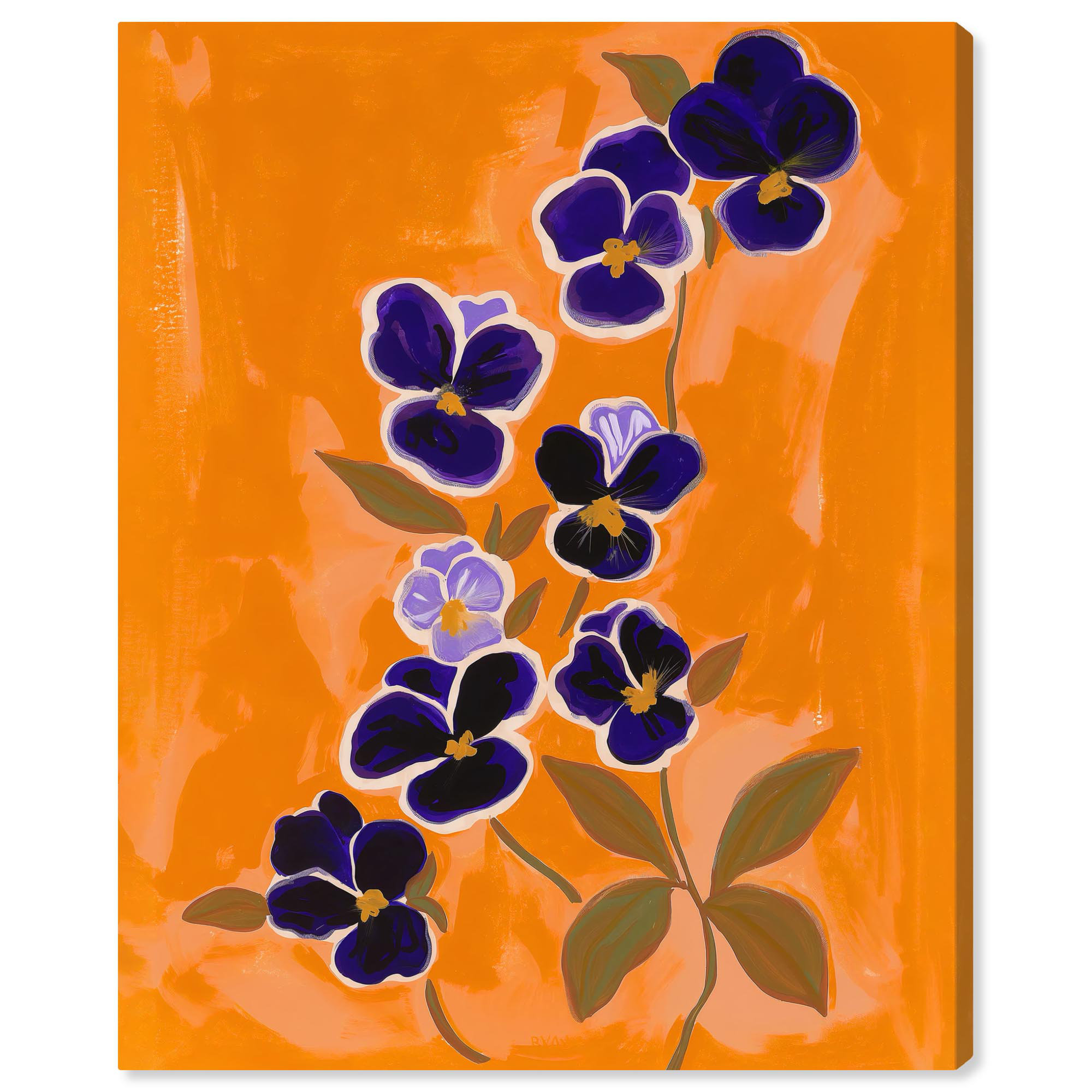 Art Remedy Purple Daze Canvas Colorblock Flowers by Art Remedy | Wayfair