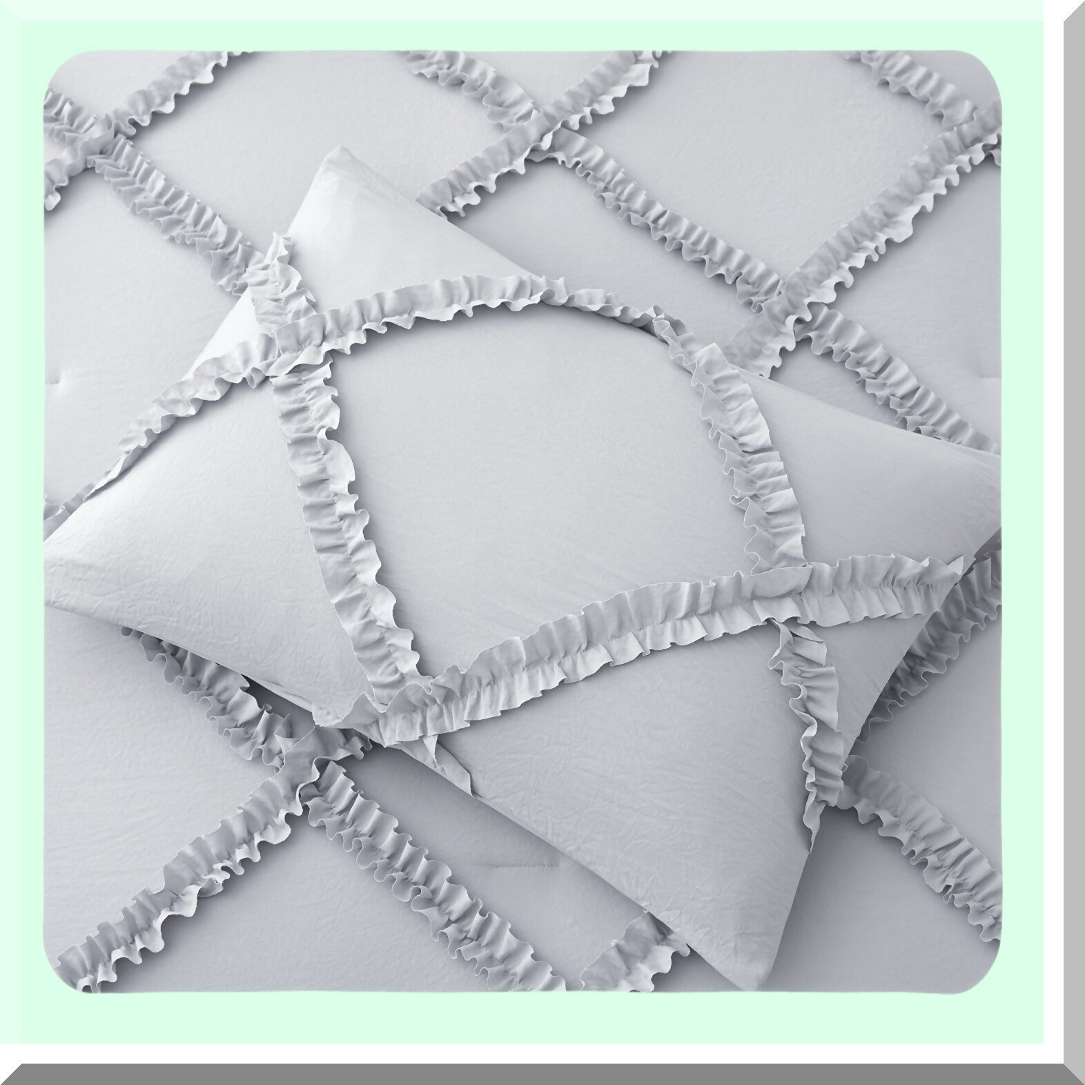 Bungalow Rose Farmhouse Ruffle Comforter Set - Queen Size 3 Piece ...