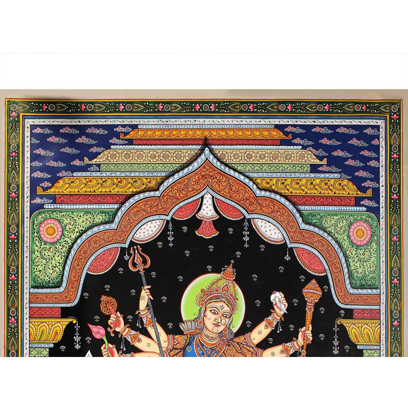 Exotic India Maa Durga Killing Mahishasura | Patta Painting | Odisha ...