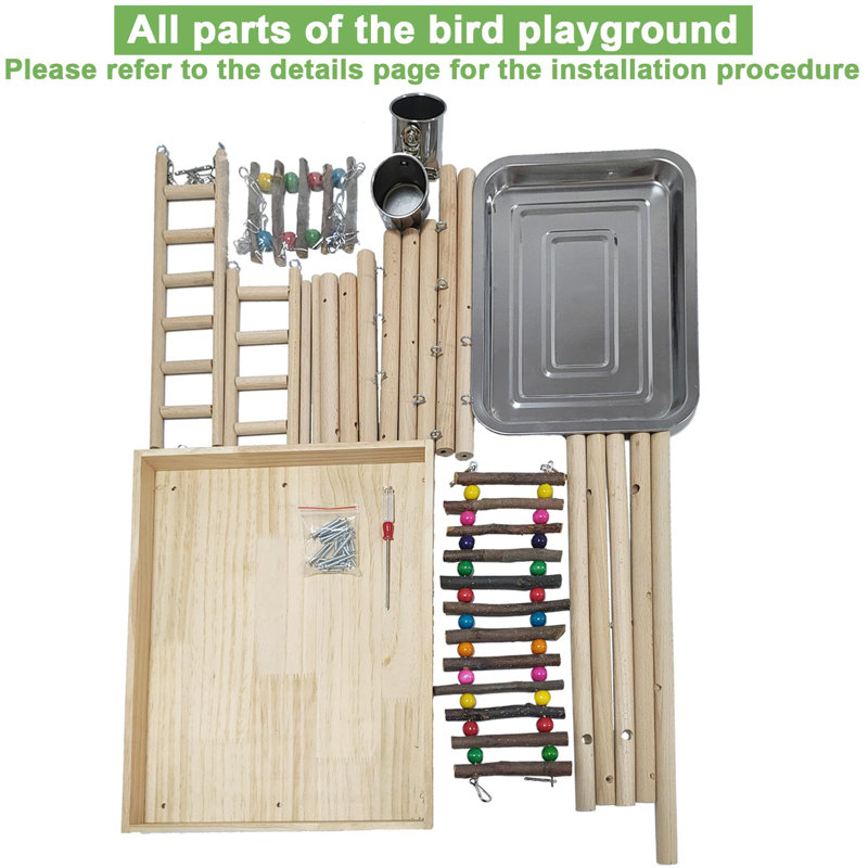ATCHISON 4 Layers Large Bird Playground 32" H Pet Parrot Playstand Gym ...