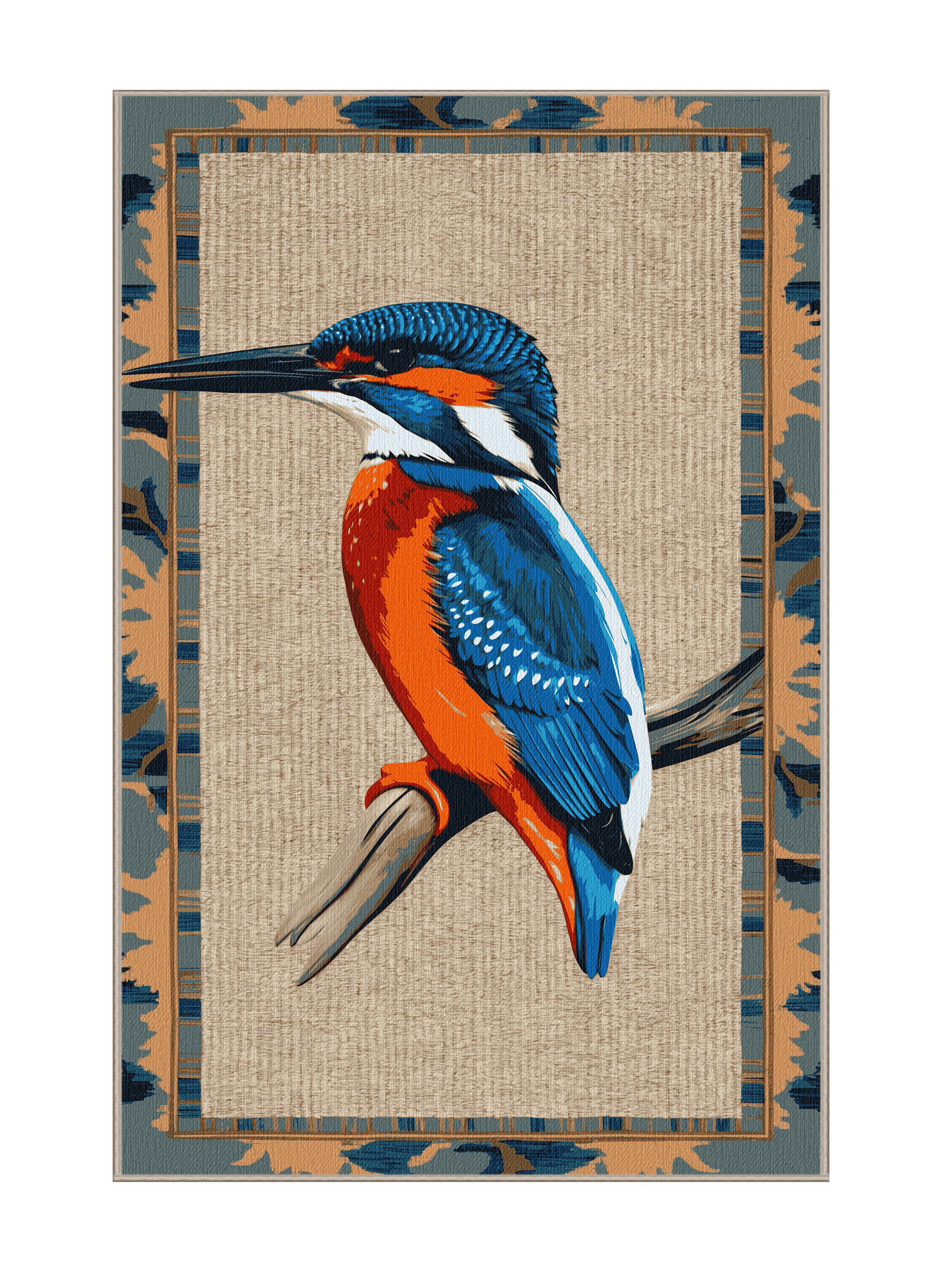 Foundry Select Washable Common Kingfisher Birds Area Rug | Wayfair