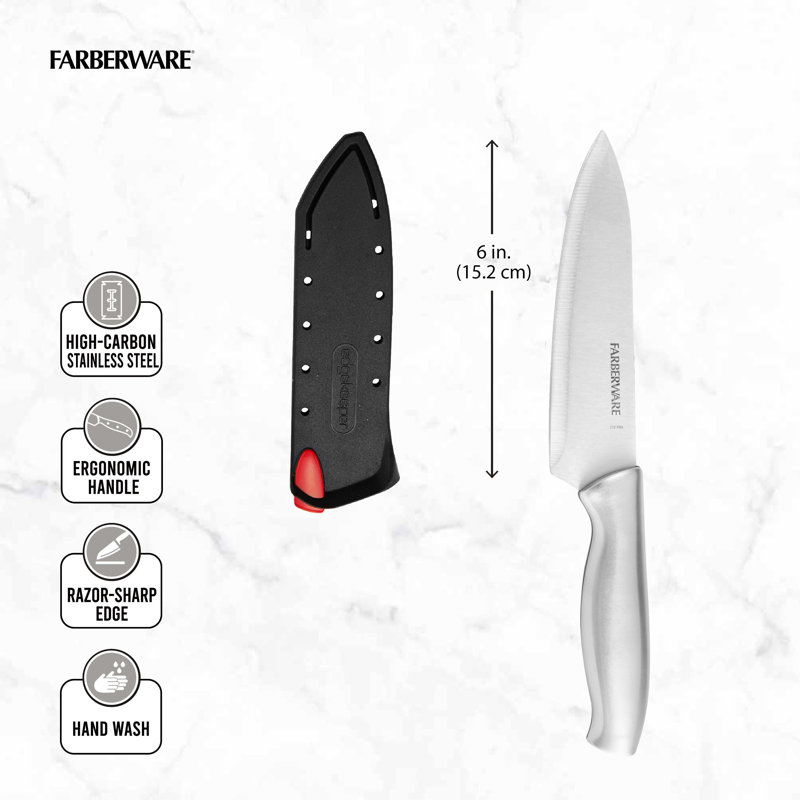 Farberware Edgekeeper Stamped Stainless Steel Chef Knife with Built-In ...