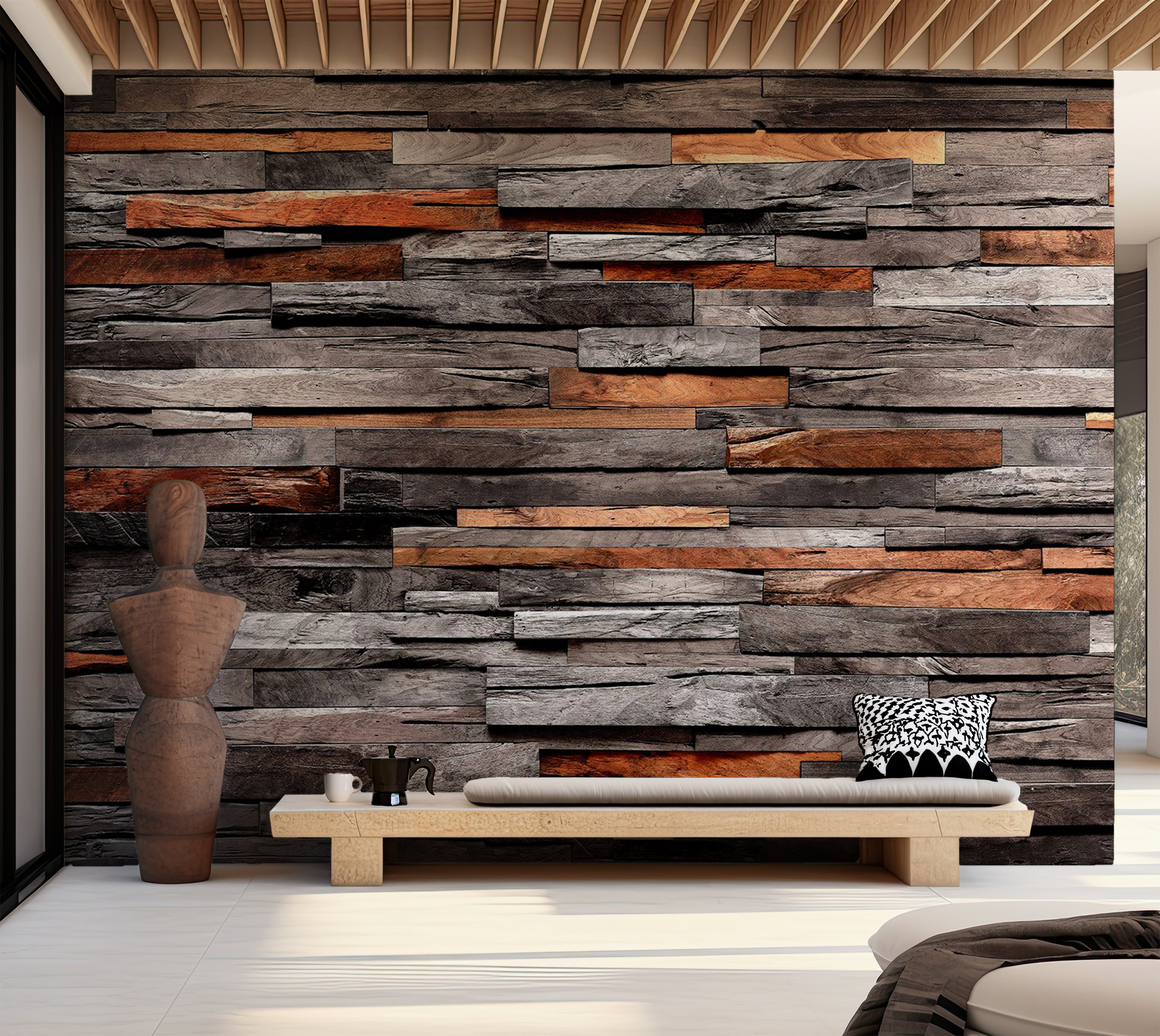 Loon Peak Surface Background Wallpaper Wall Mural - Cedar Wood Combo ...